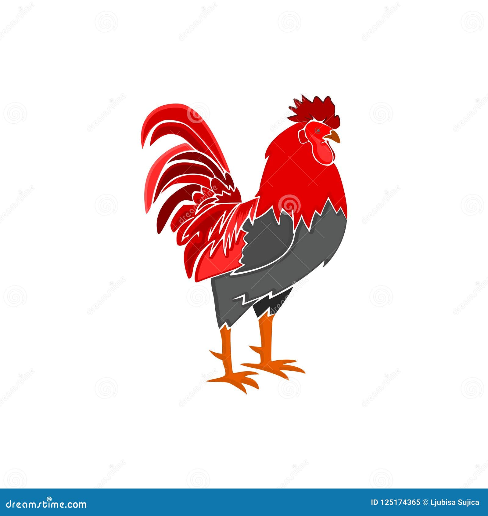 Ejemplo Del Vector Del Gallo En Color Ilustración del Vector ...