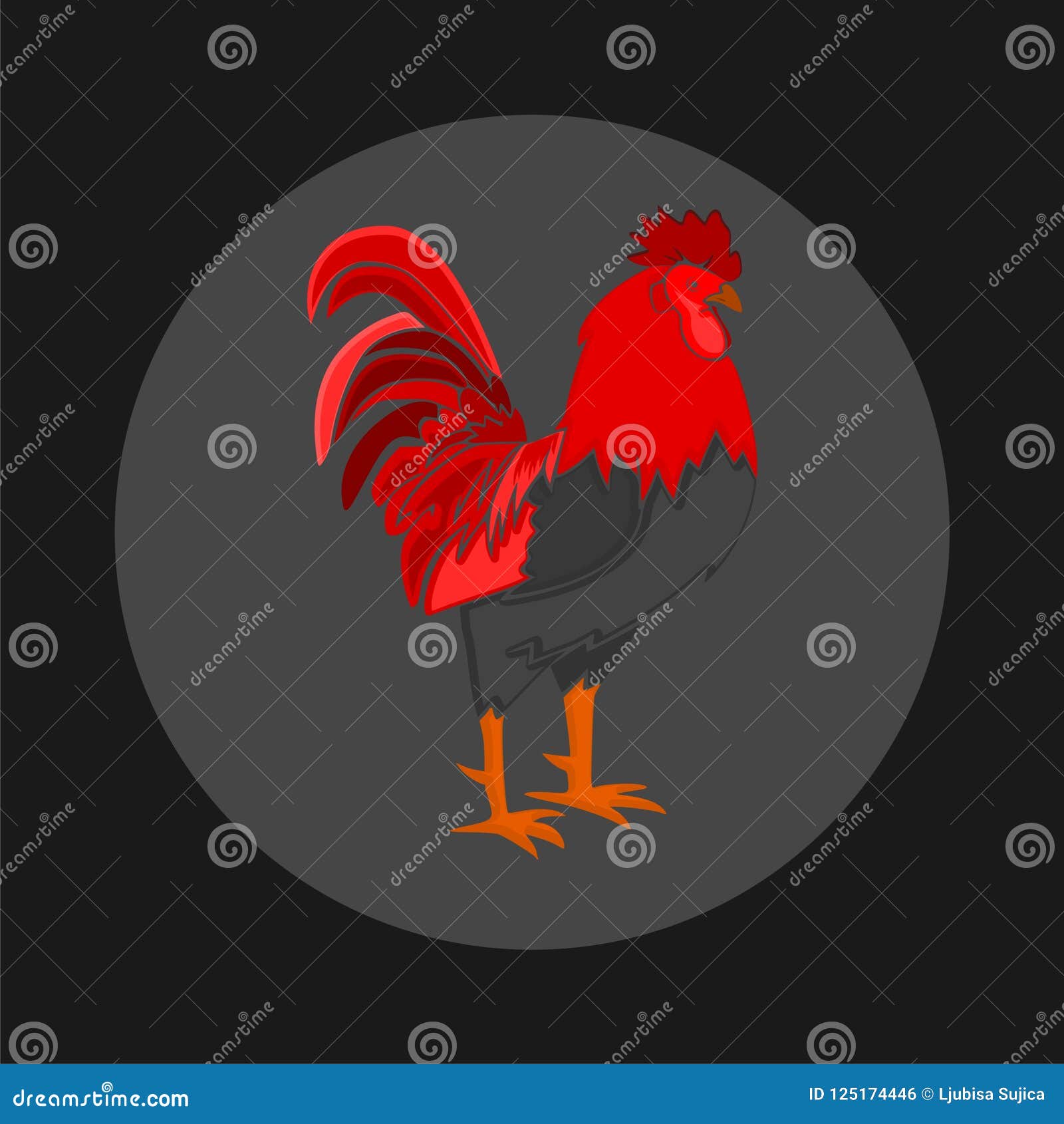 Ejemplo Del Vector Del Gallo En Color Ilustración del Vector ...