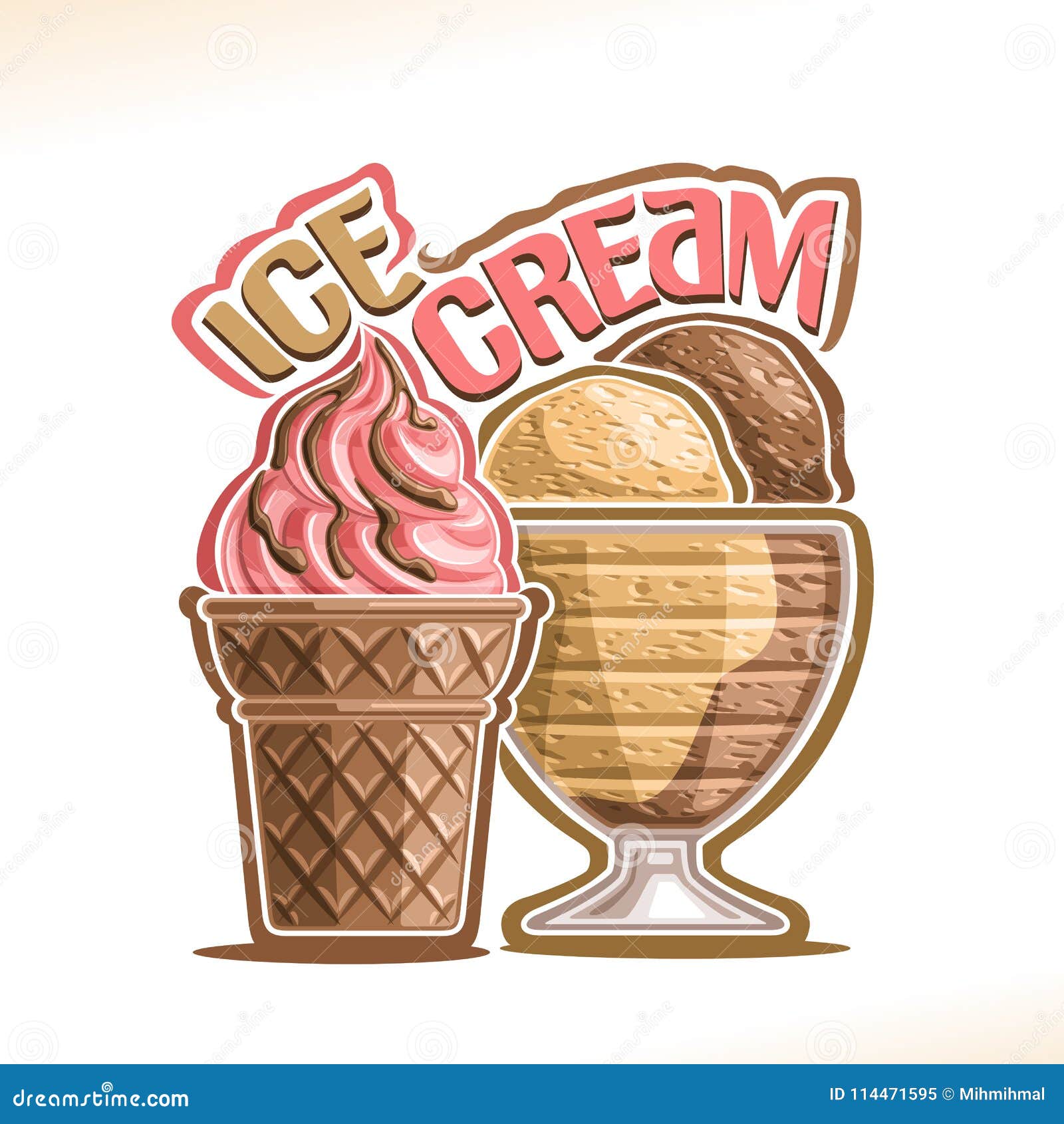 Ejemplo Del Vector Del Helado Natural Ilustración del Vector ...