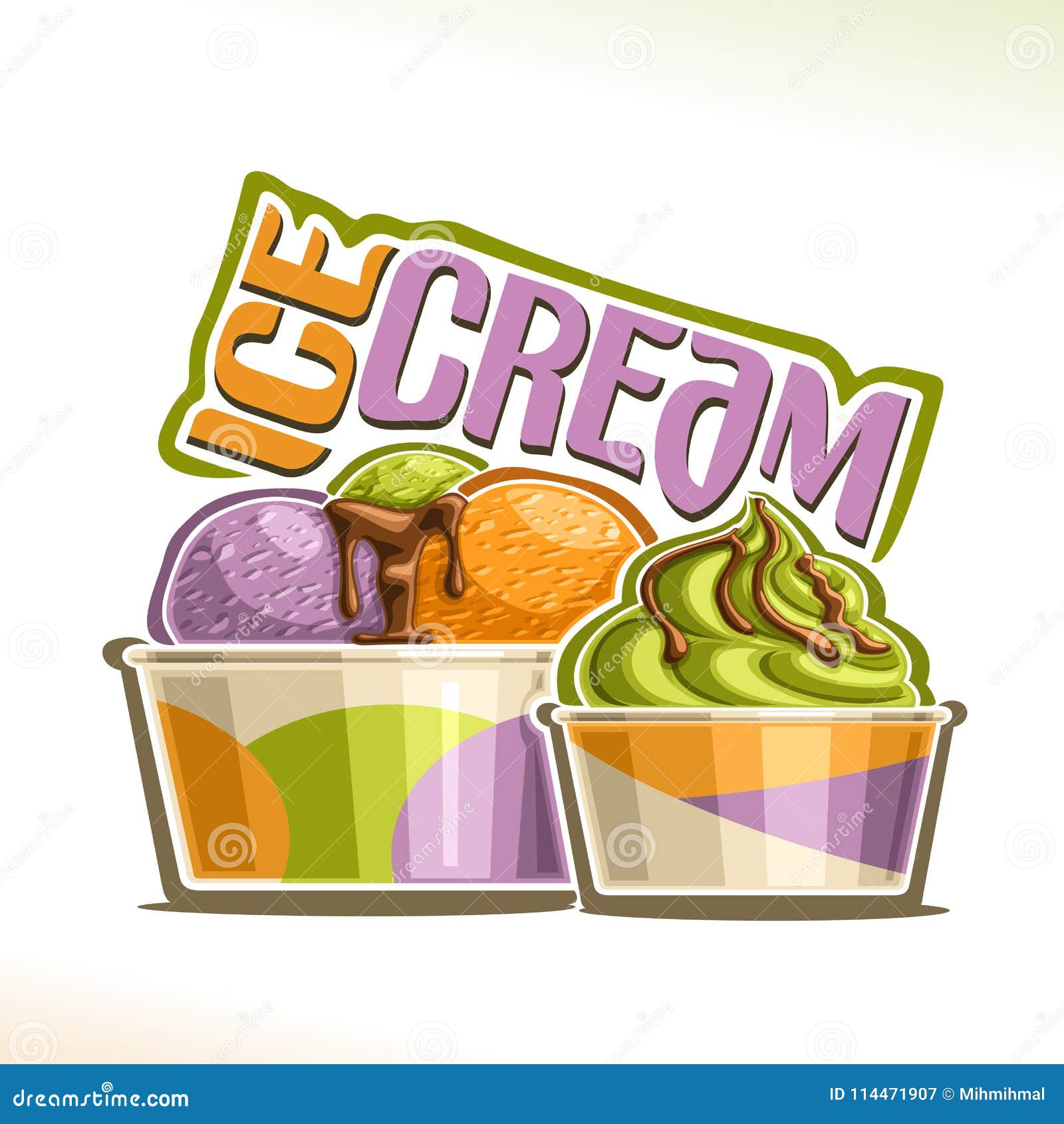 Ejemplo Del Vector Del Helado Natural Ilustración del Vector ...