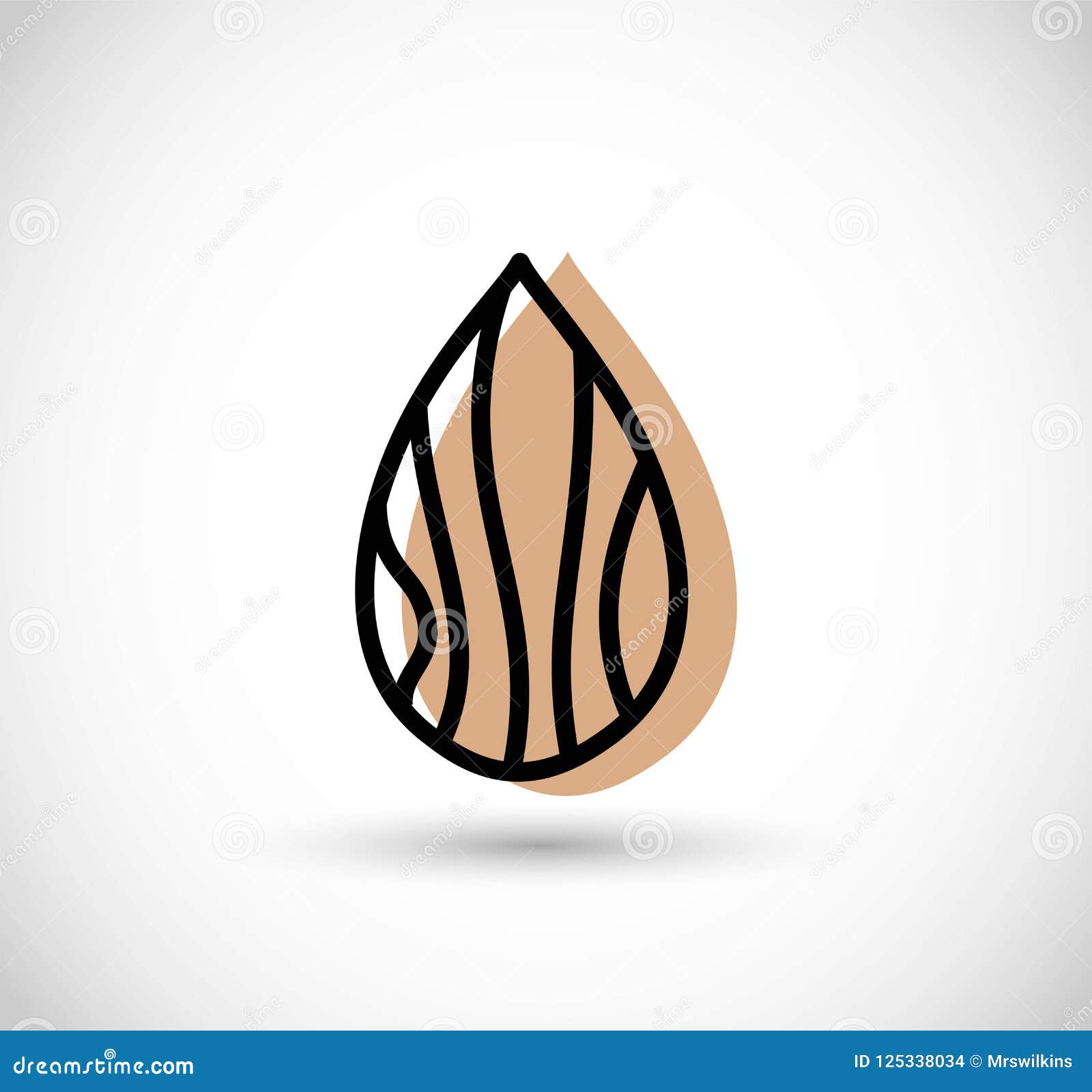 Ejemplo Del Vector Del Icono De La Almendra Ilustración del Vector ...