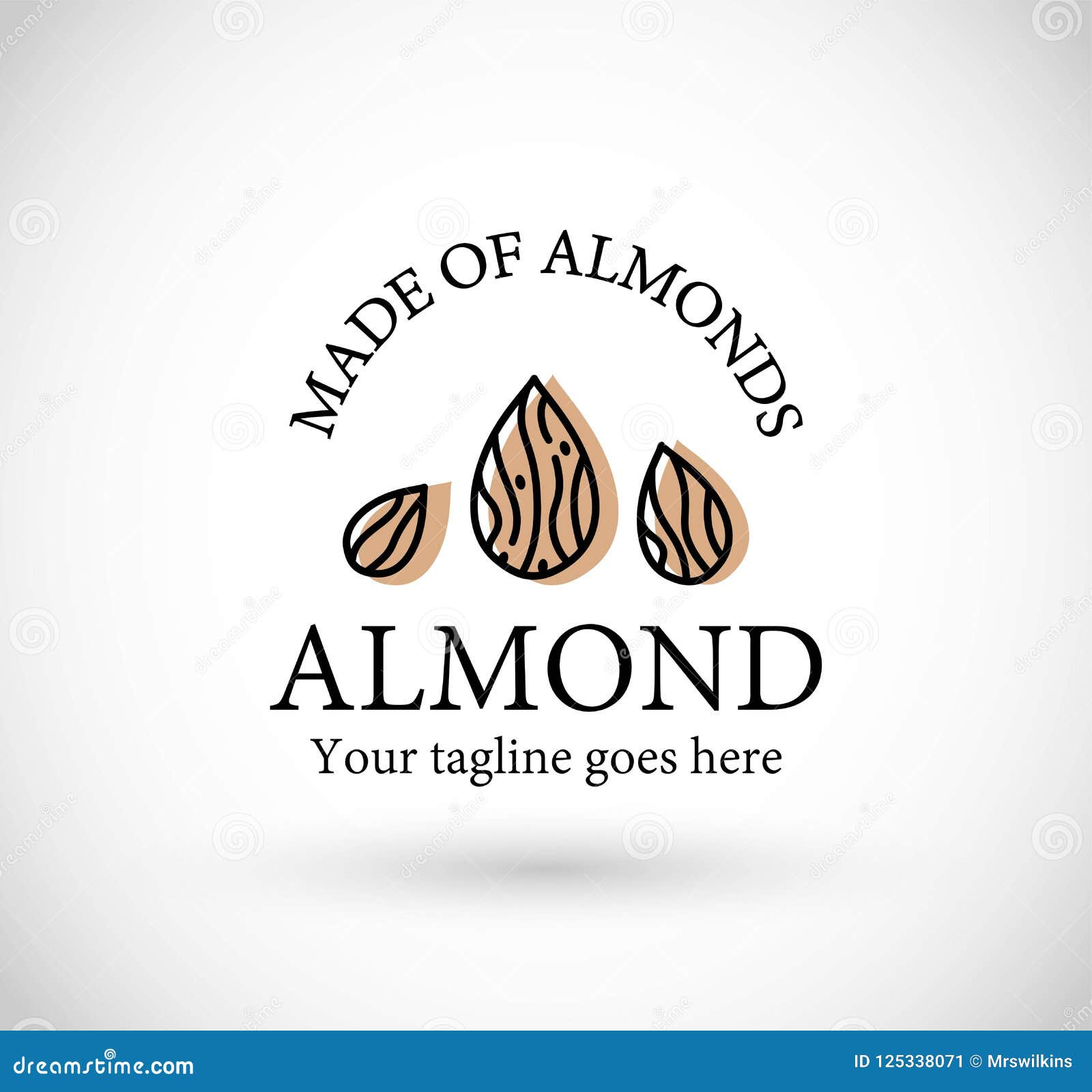 Ejemplo Del Vector Del Icono De La Almendra Ilustración del Vector ...