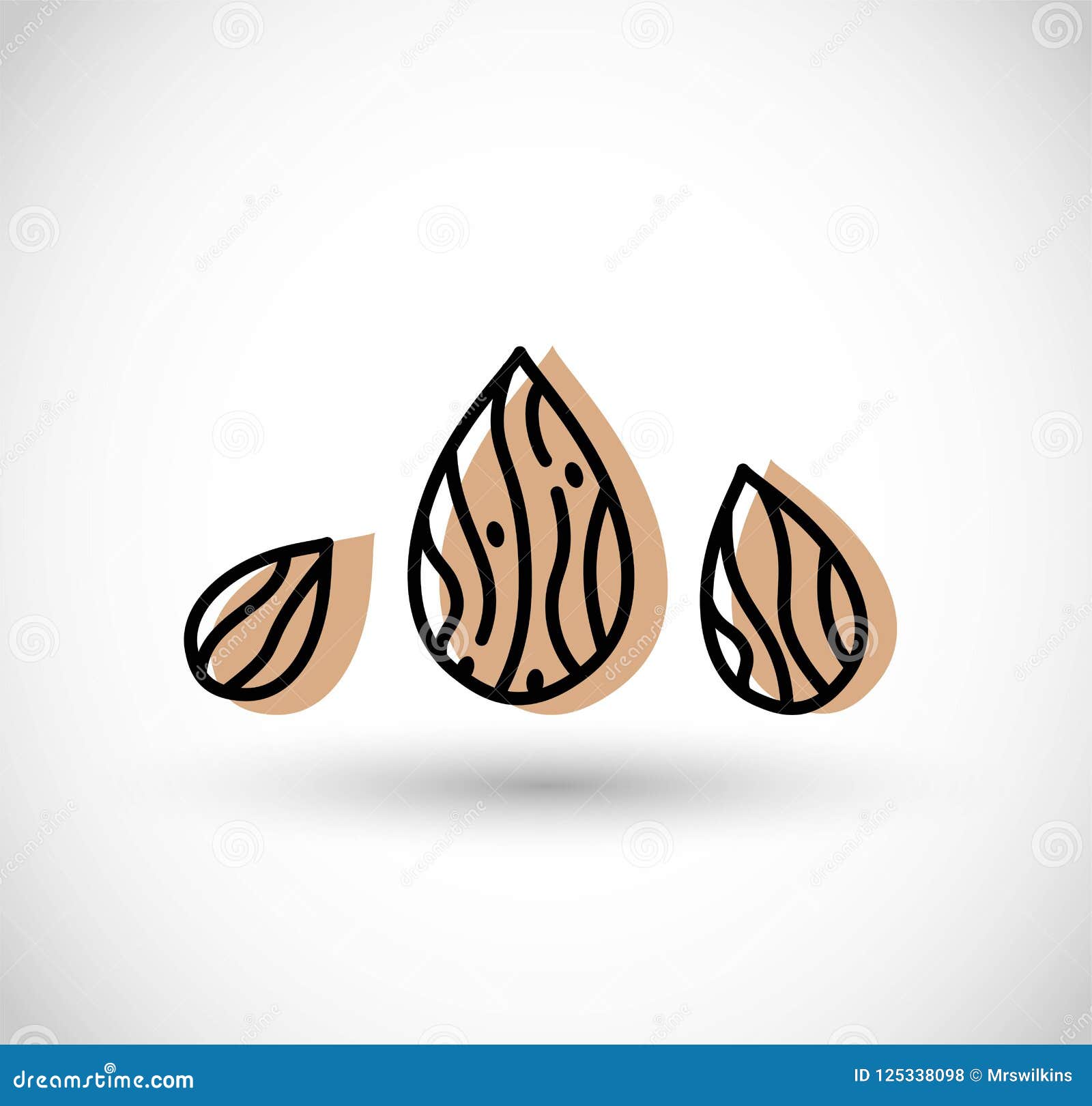 Ejemplo Del Vector Del Icono De La Almendra Ilustración del Vector ...