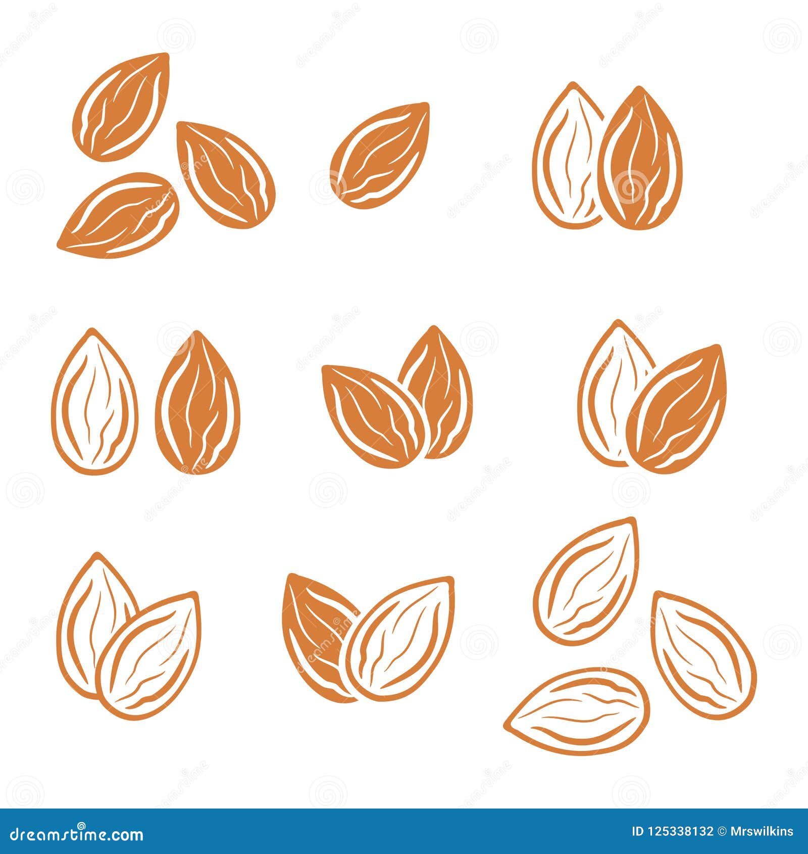Ejemplo Del Vector Del Icono De La Almendra Ilustración del Vector ...