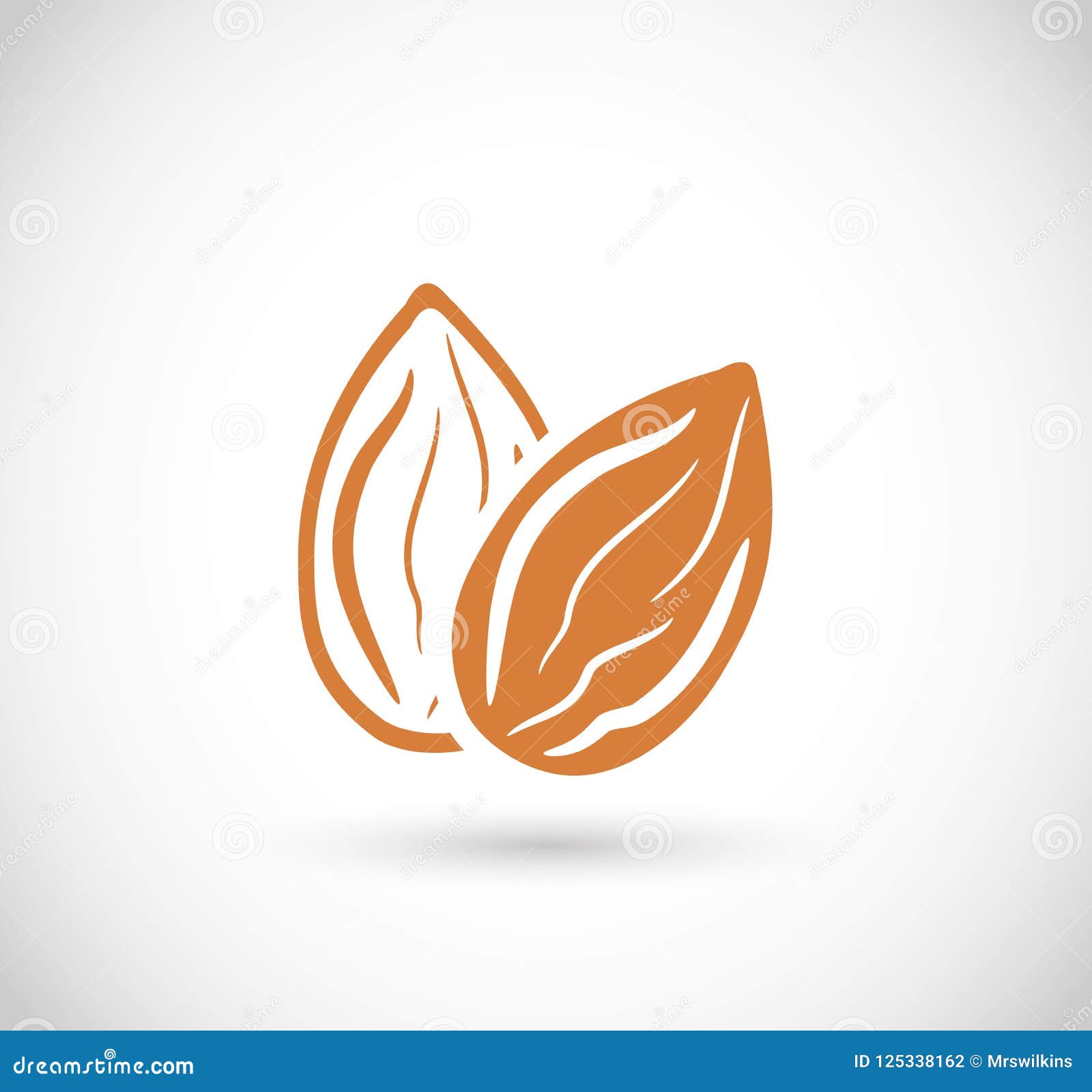 Ejemplo Del Vector Del Icono De La Almendra Stock de ilustración ...