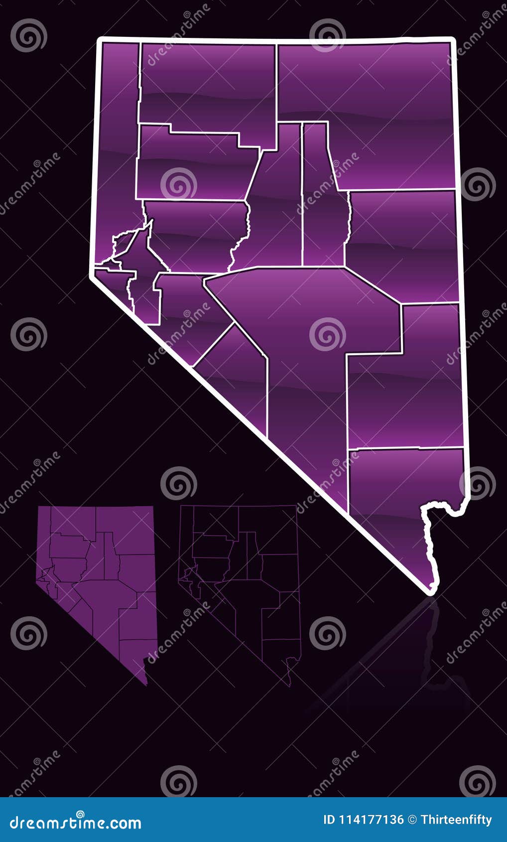 Ejemplo Del Vector Del Mapa De Nevada State Y Del Condado Ilustración ...