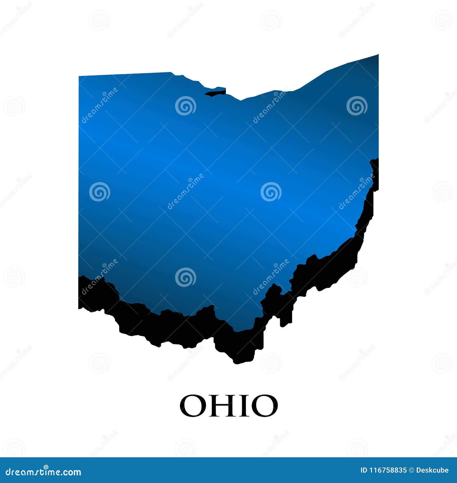 Ejemplo Del Vector Del Mapa De Ohio 3D Ilustración del Vector ...