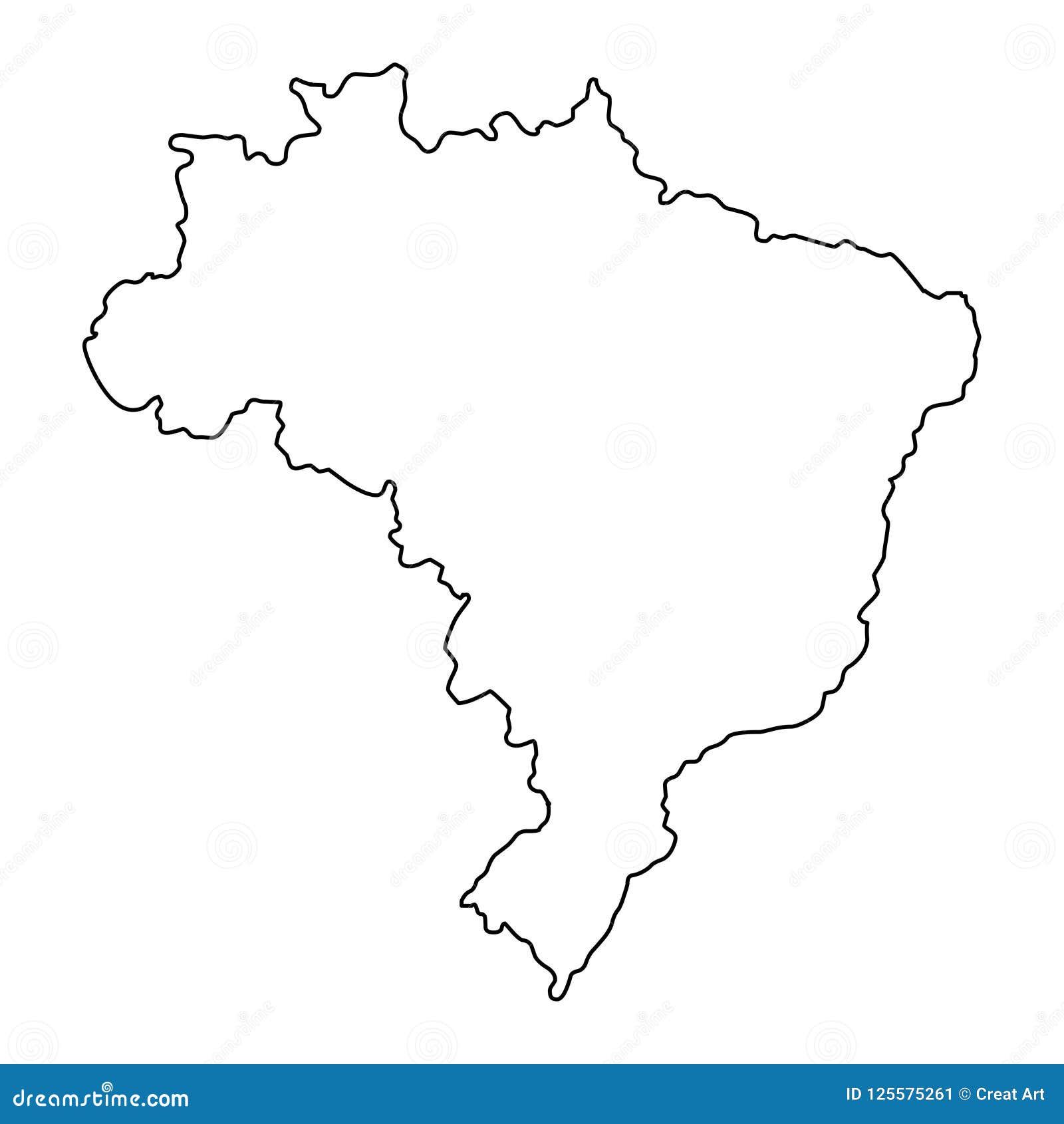 Ejemplo Del Vector Del Mapa Del Esquema Del Brasil Ilustración Del