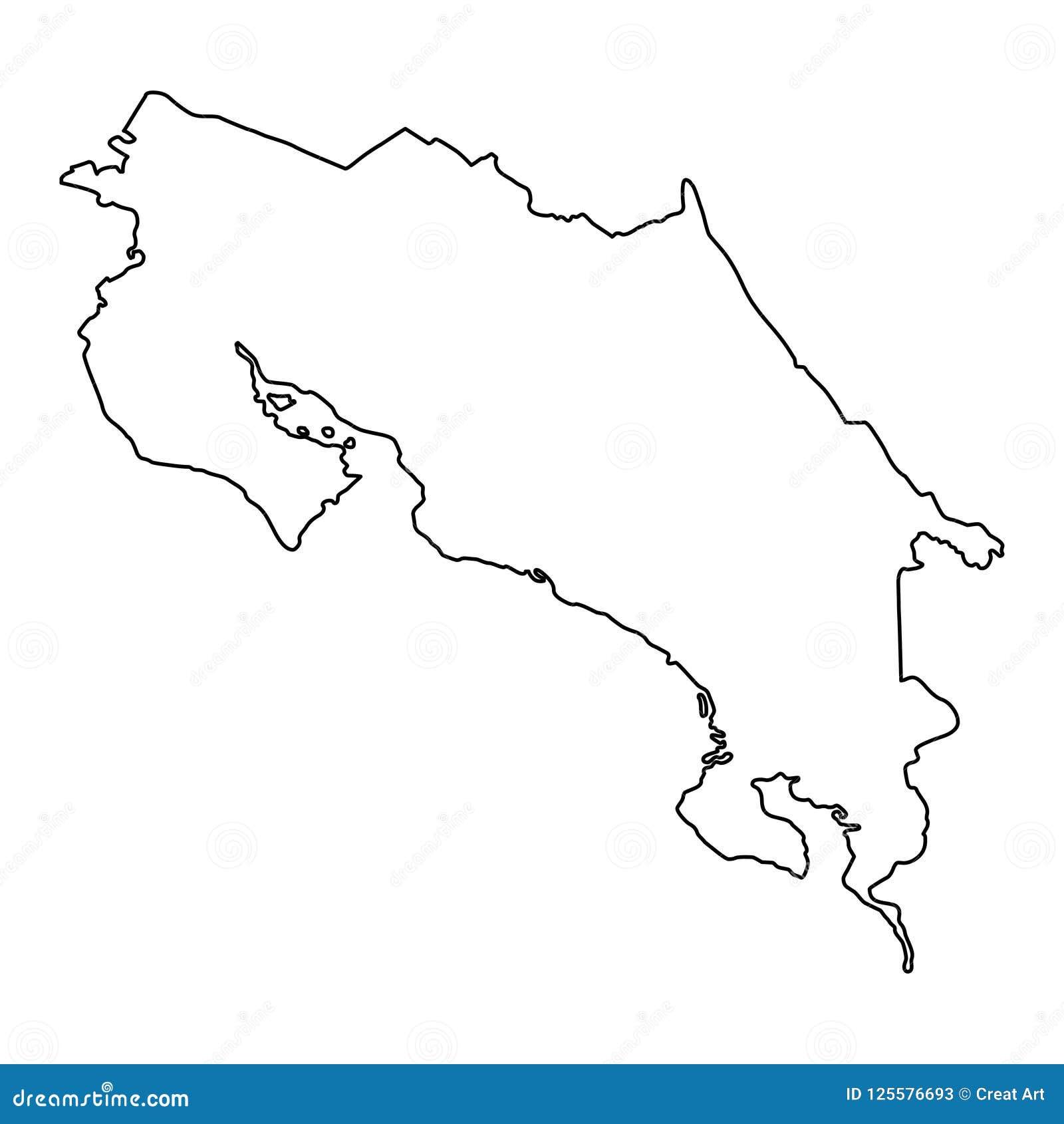 Ejemplo Del Vector Del Mapa Del Esquema De Costa Rica Ilustración del ...