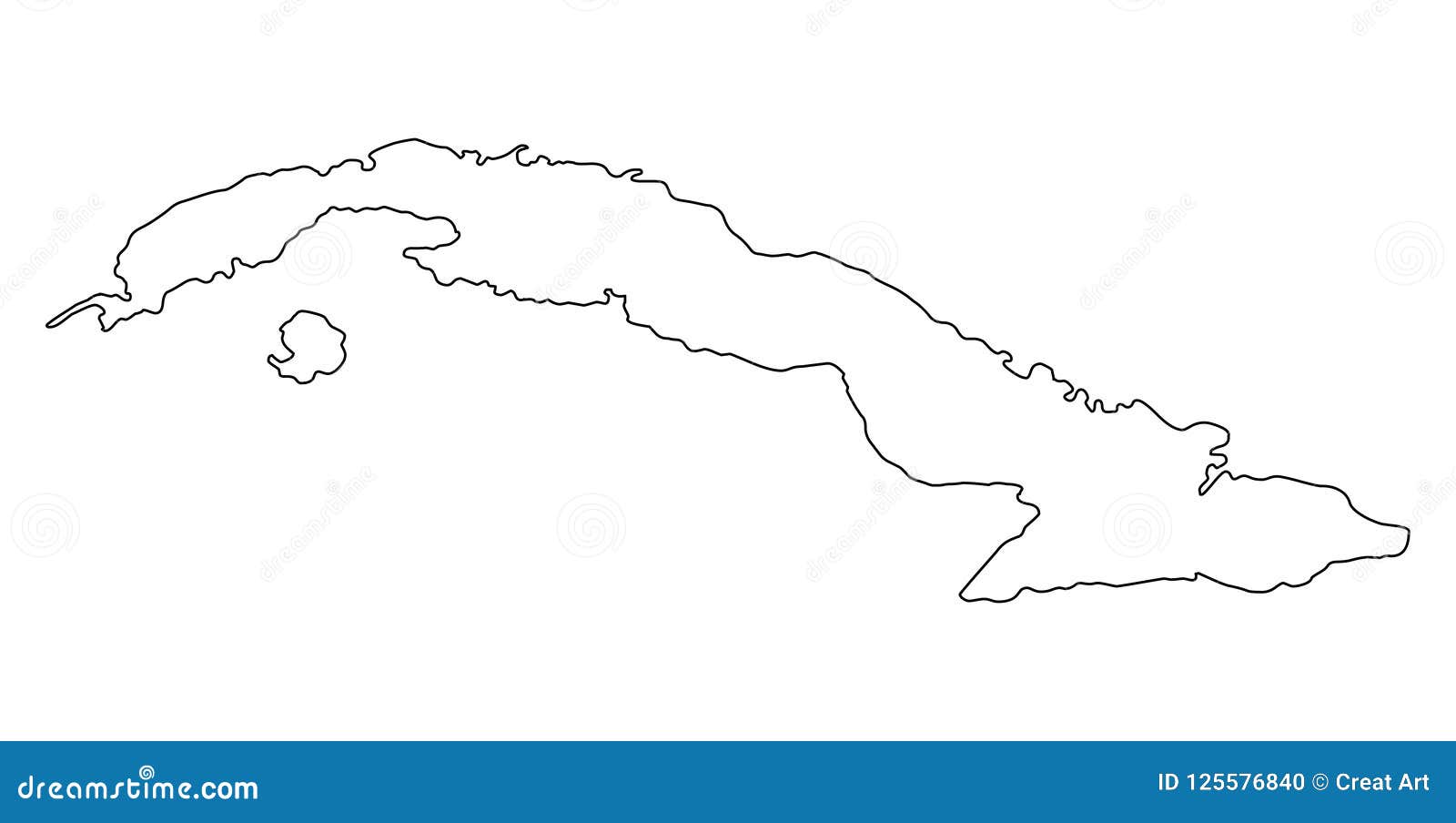 Ejemplo Del Vector Del Mapa Del Esquema De Cuba Ilustración del Vector ...