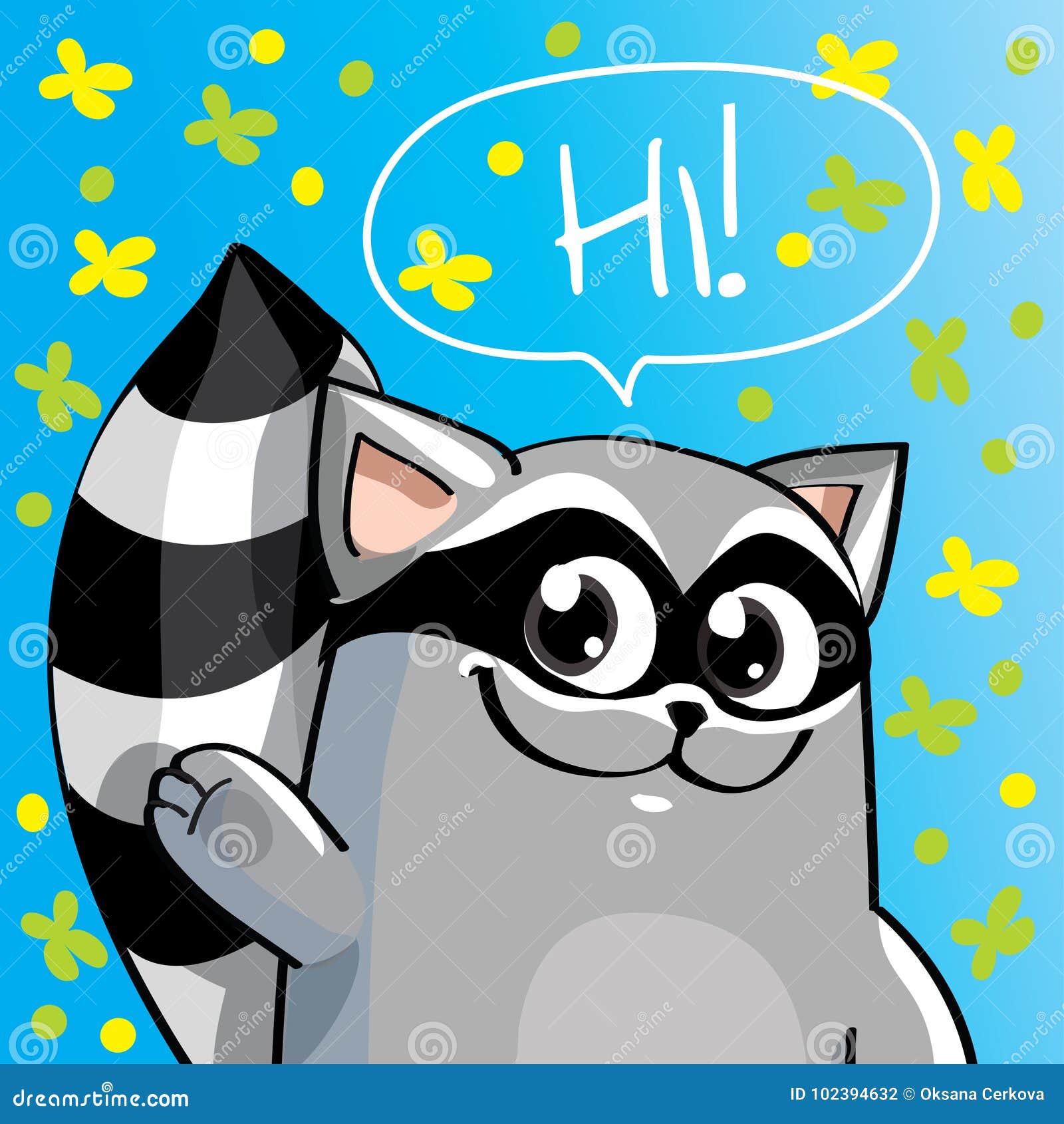 Ejemplo Del Vector Del Mapache De La Historieta Hola Ilustración del ...