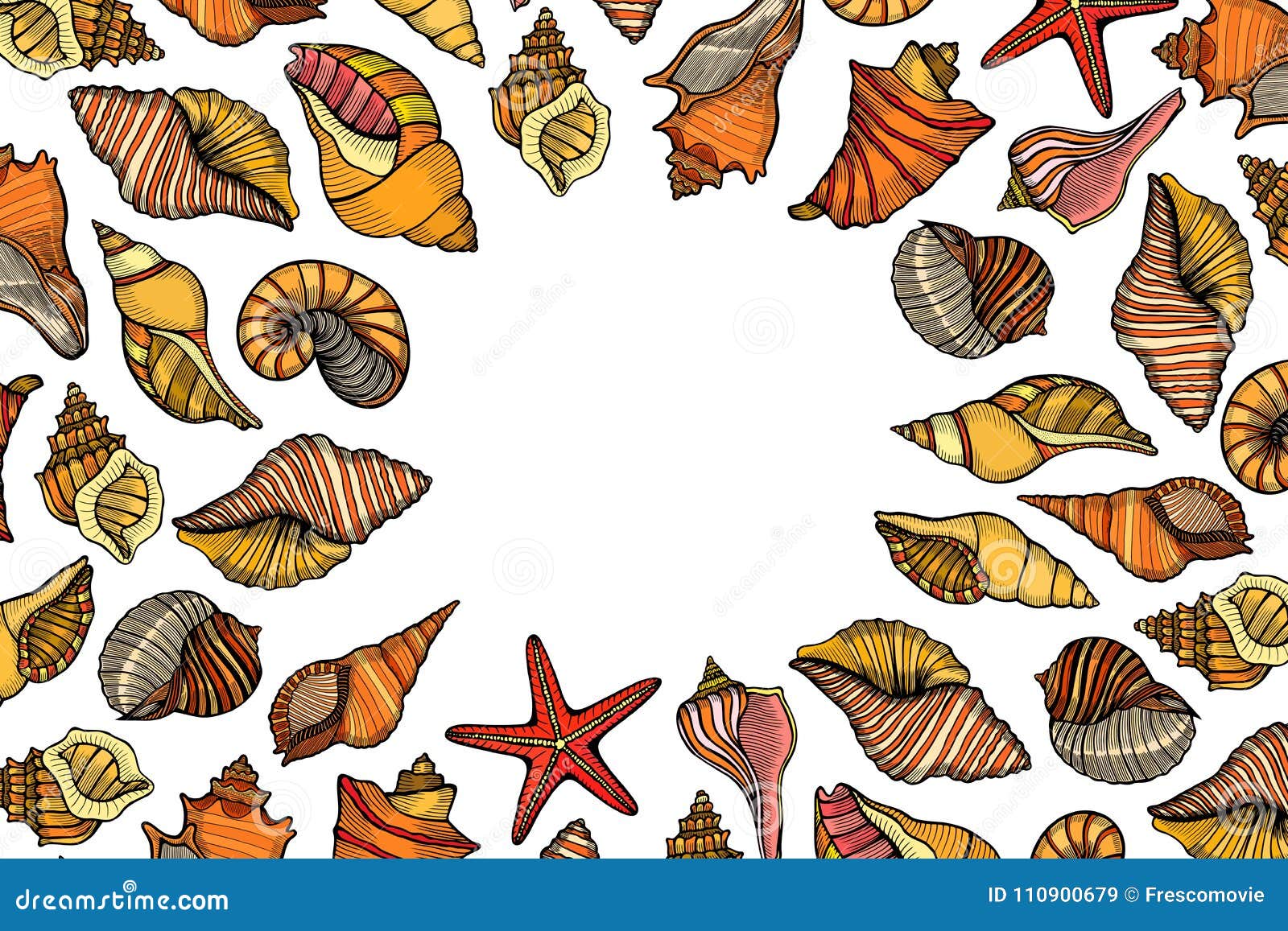 Ejemplo Del Vector Del Marco De Los Mariscos Del Vintage Ilustración ...