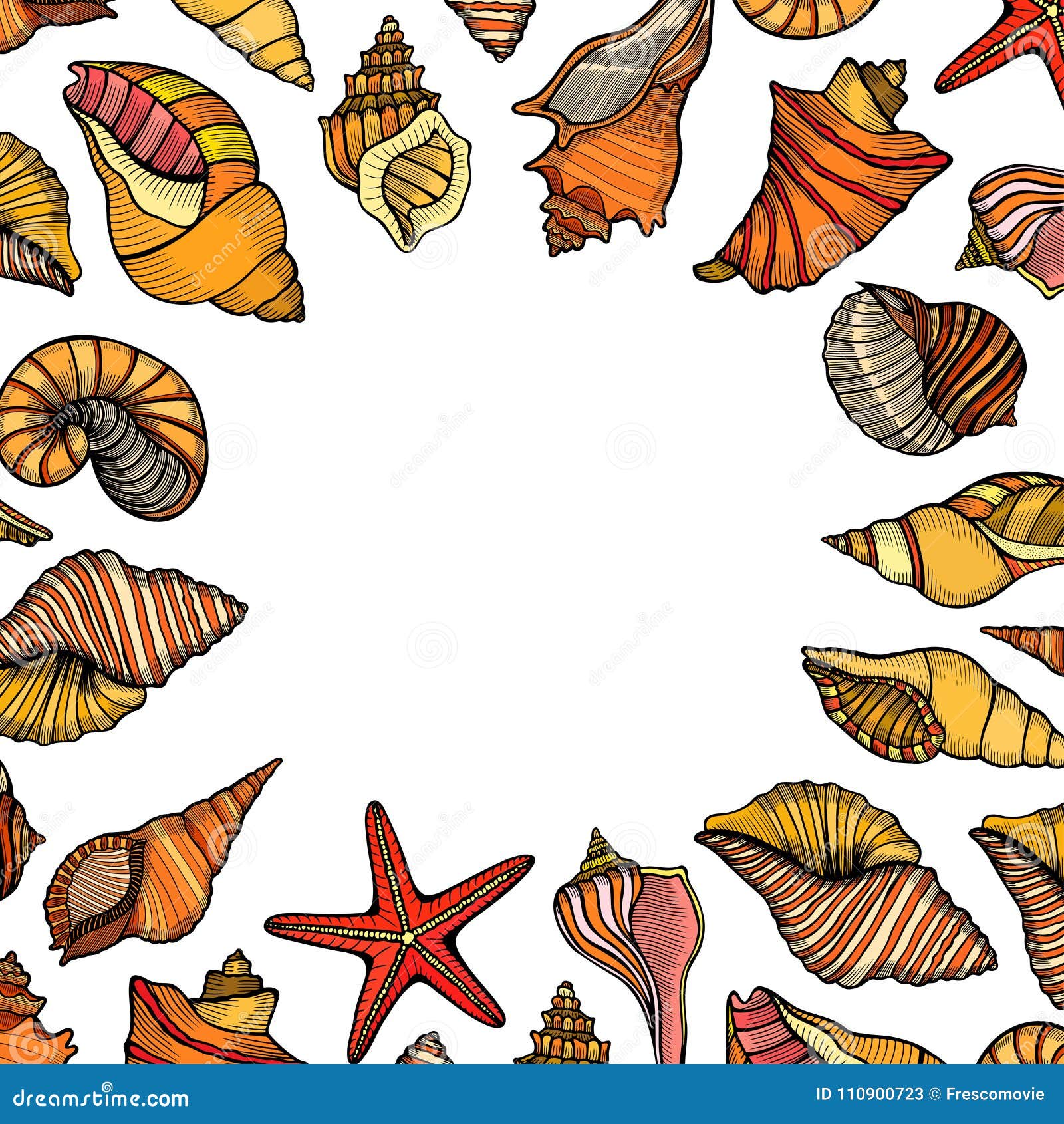 Ejemplo Del Vector Del Marco De Los Mariscos Del Vintage Ilustración ...