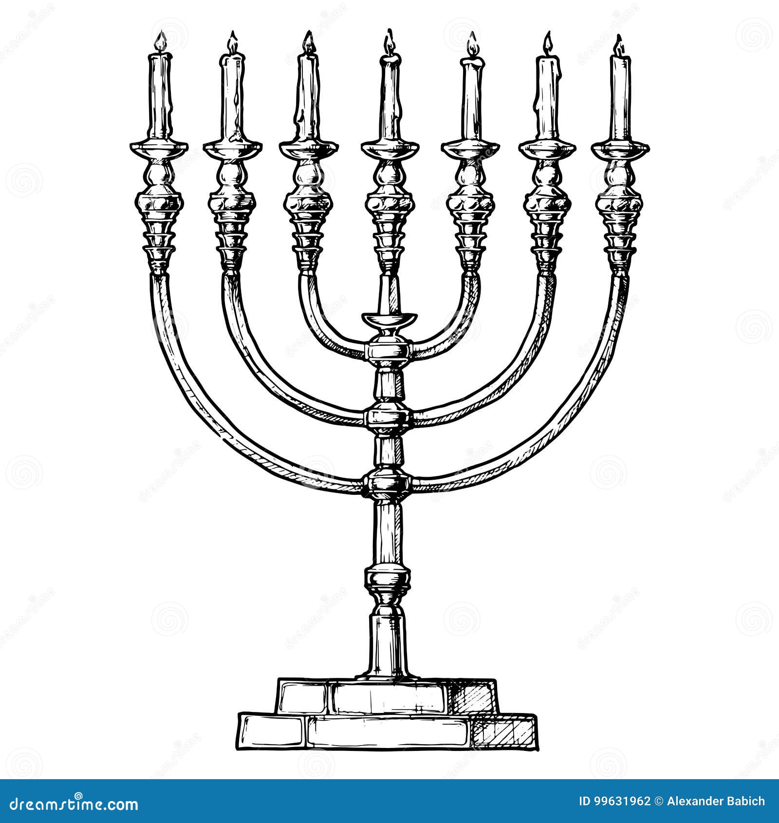 Ejemplo Del Vector Del Menorah De Jánuca Ilustración del Vector ...