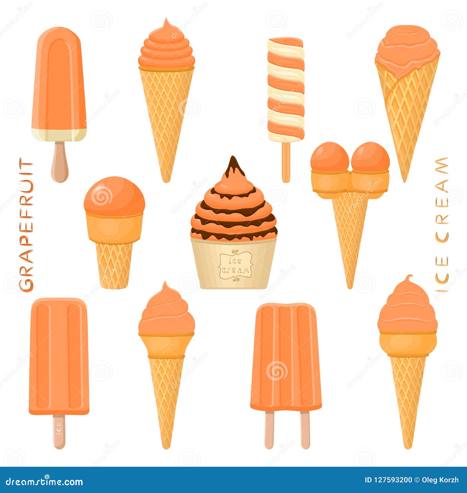 Ejemplo Del Vector Para El Helado Sabroso Natural Ilustración del ...