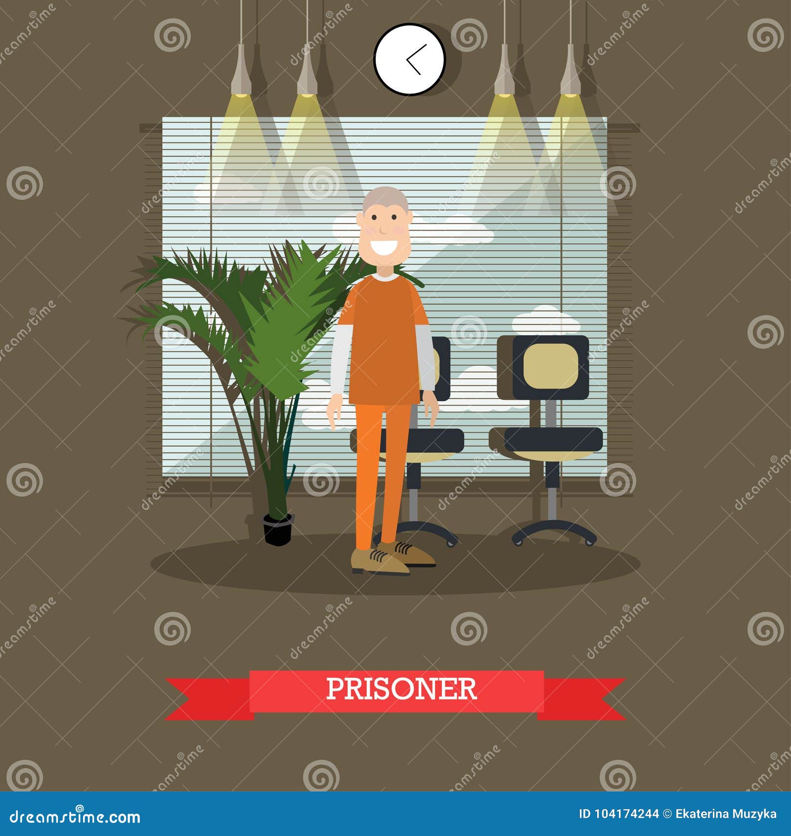 Ejemplo Del Vector Del Preso En Estilo Plano Ilustración del Vector ...