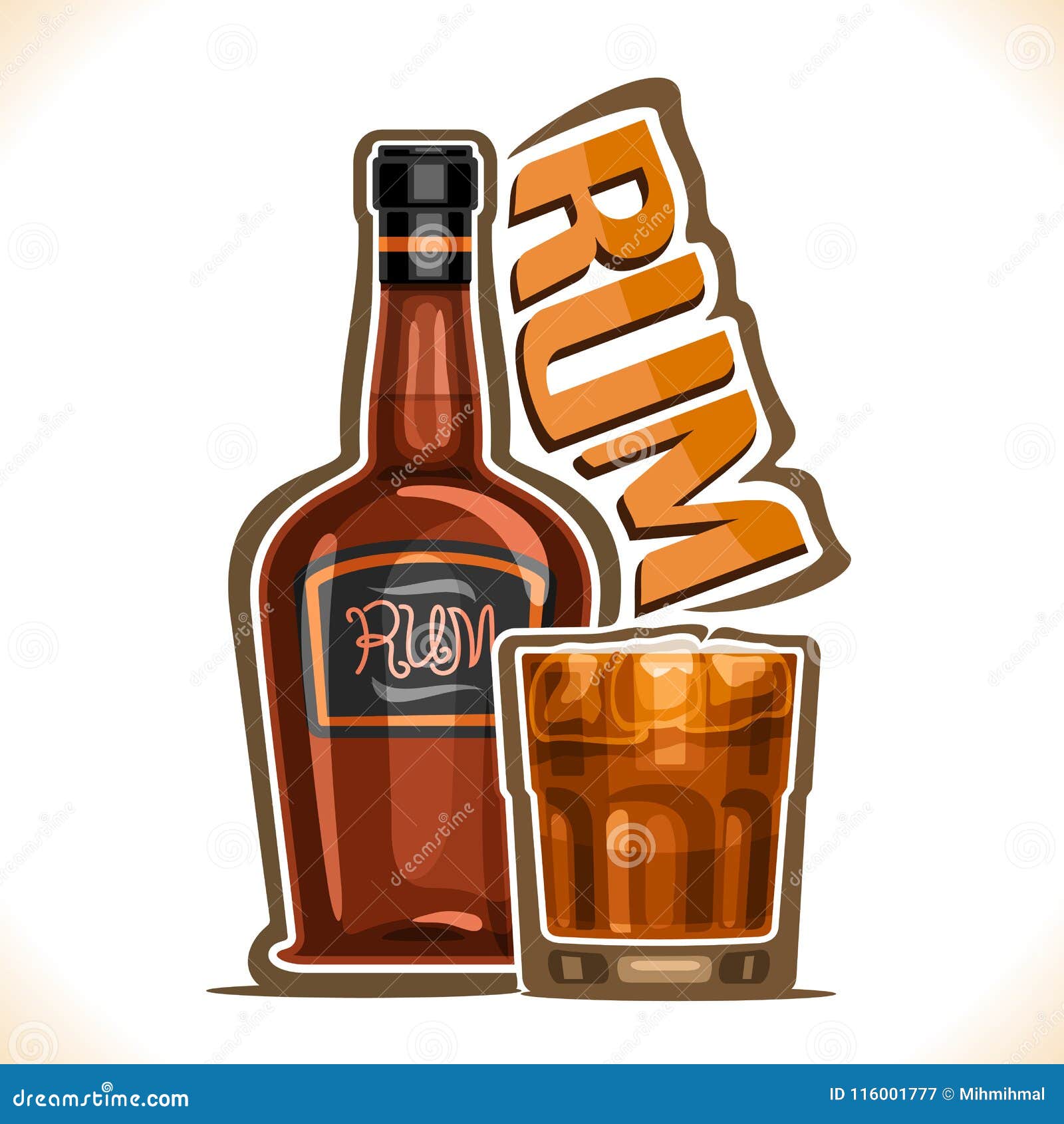 Ejemplo Del Vector Del Ron De La Bebida Del Alcohol Ilustración del ...