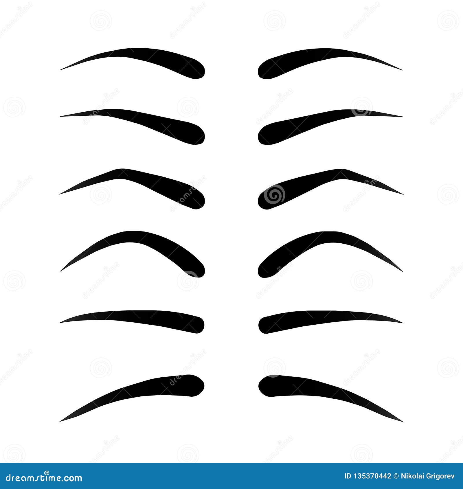 Ejemplo Del Vector Del Sistema De Cejas Mullidas Ilustración del Vector ...