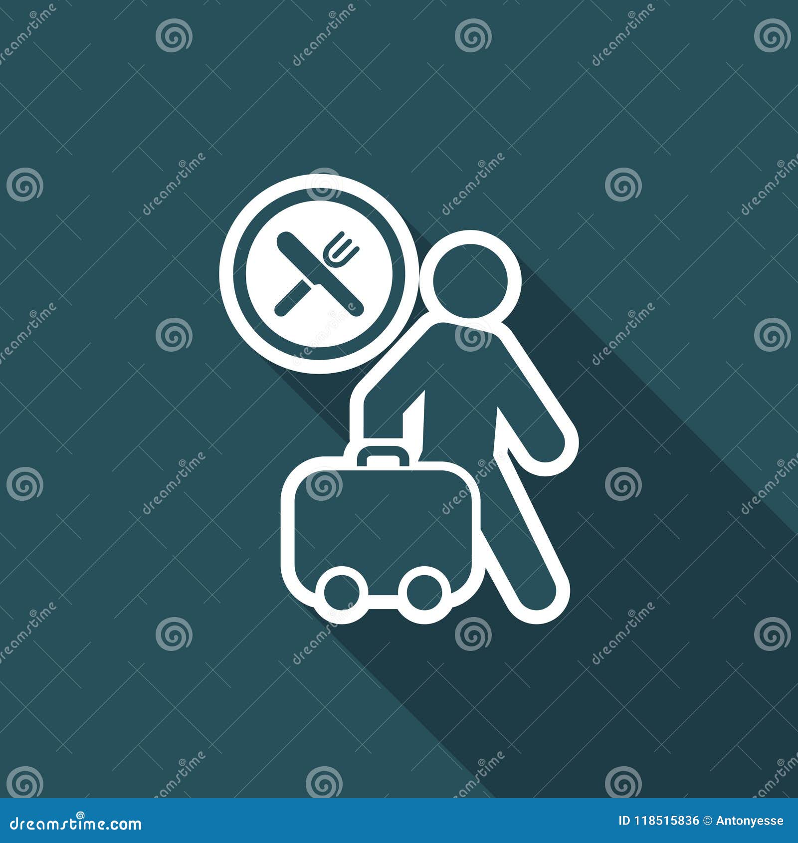 Ejemplo Del Vector Del Solo Icono Aislado De La Comida Del Viaje ...