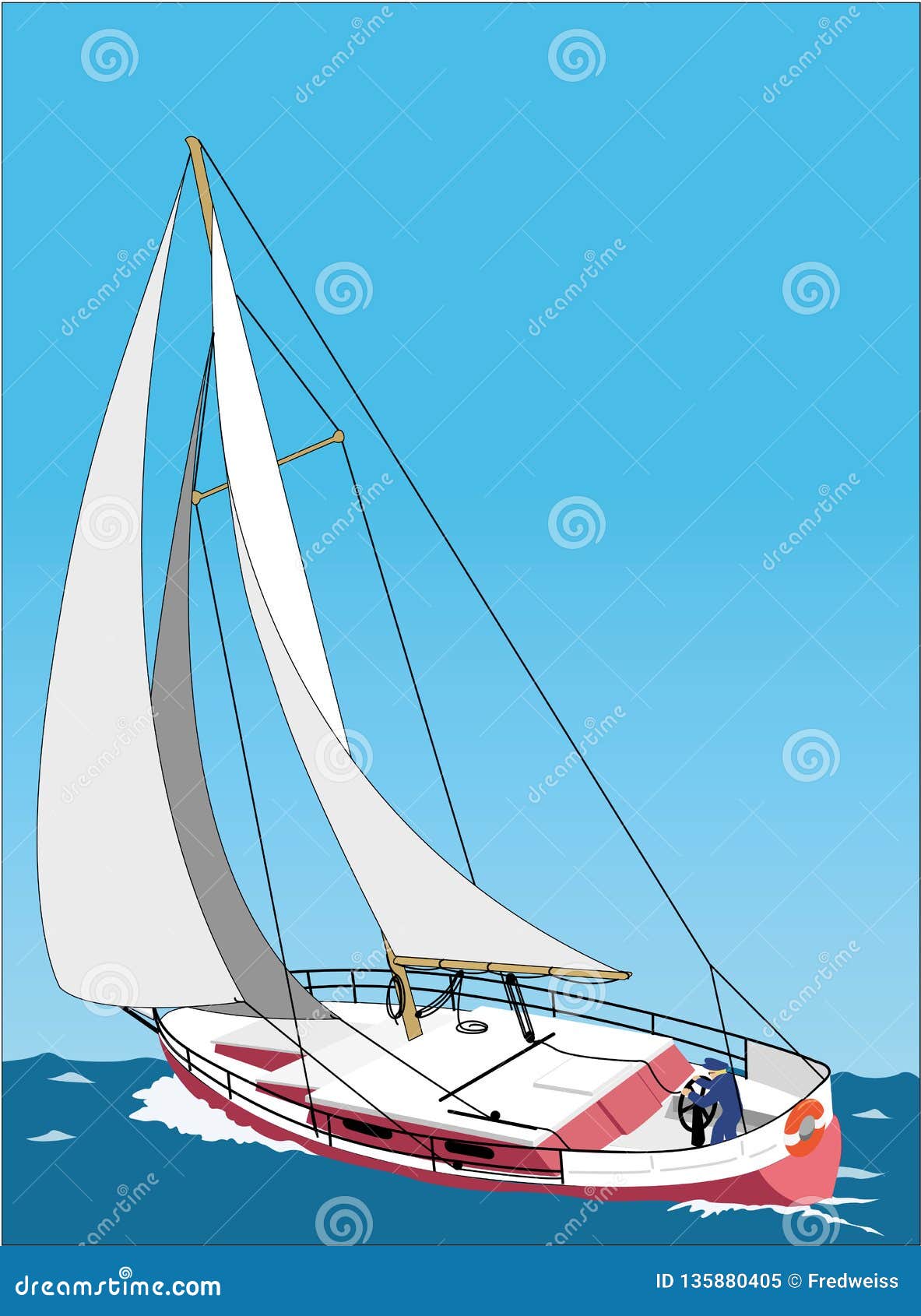 Ejemplo Del Vector Del Velero Ilustración del Vector - Ilustración de ...