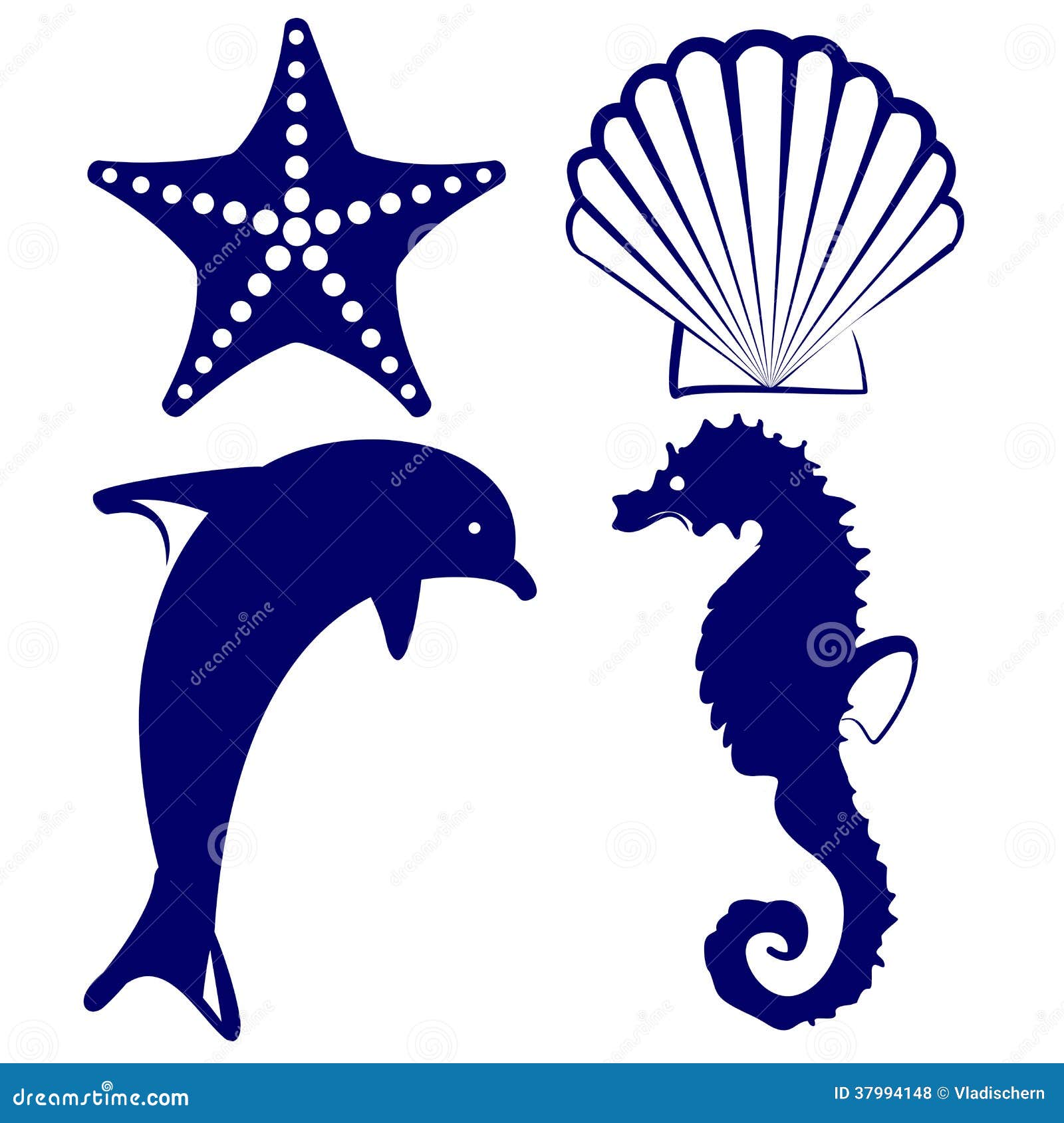 Ejemplo Determinado Del Vector Del Icono De Los Animales Marinos ... Ejemplo Determinado Del Vector Del Icono De Los Animales Marinos ...