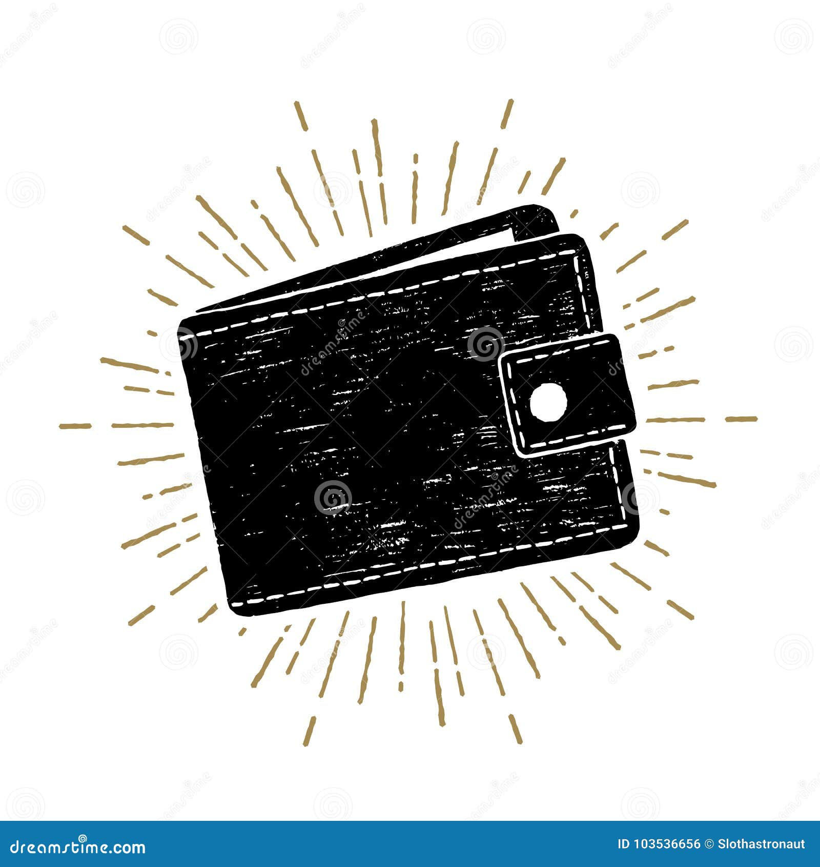 Ejemplo Dibujado Mano Del Vector De La Cartera Ilustración del Vector ...