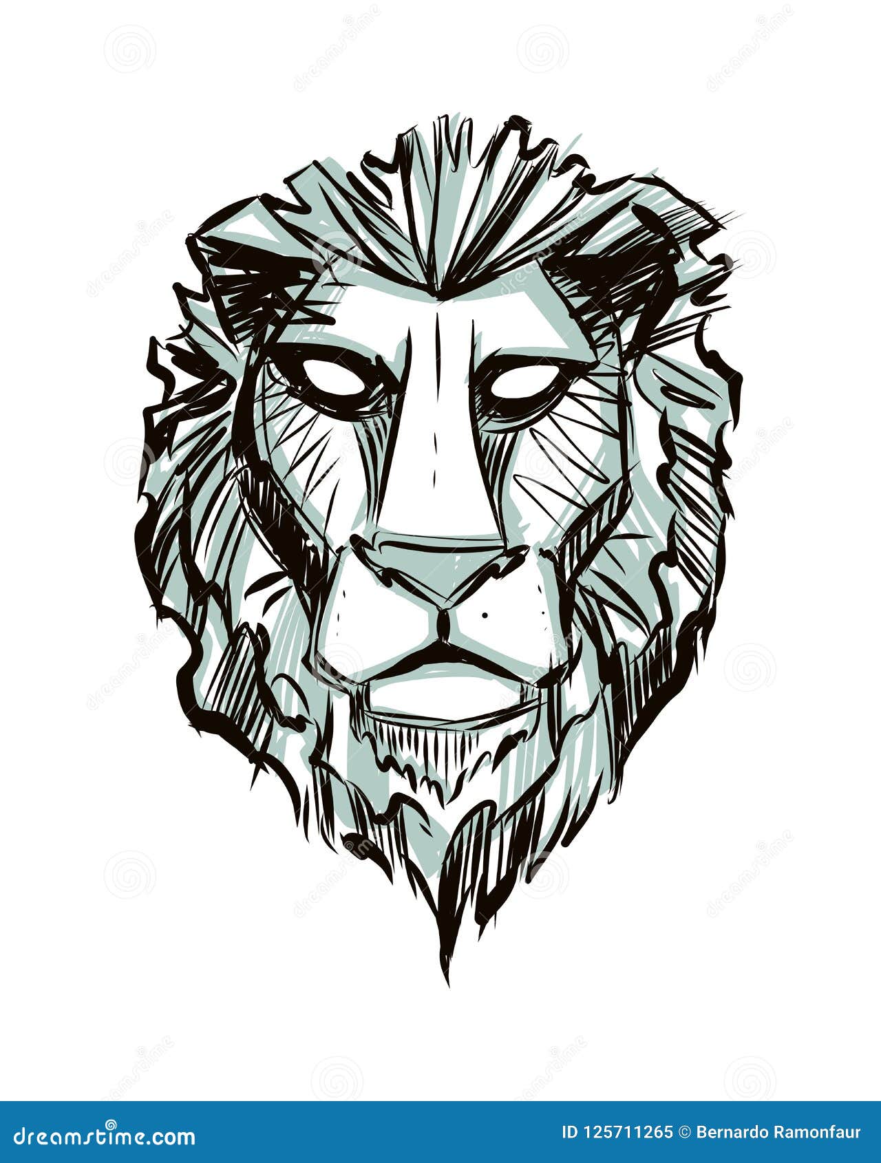 Ejemplo Digital Del Vector De La Cara Del León Ilustración del Vector ...