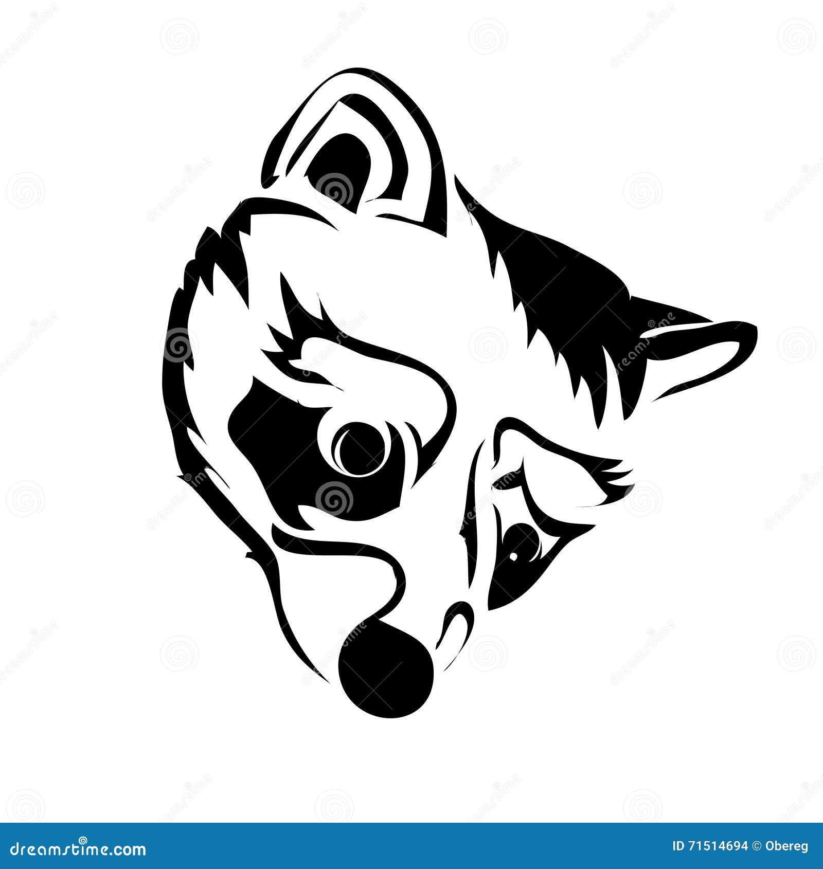 Ejemplo Divertido Del Vector De La Cara Del Esquema Del Mapache ...