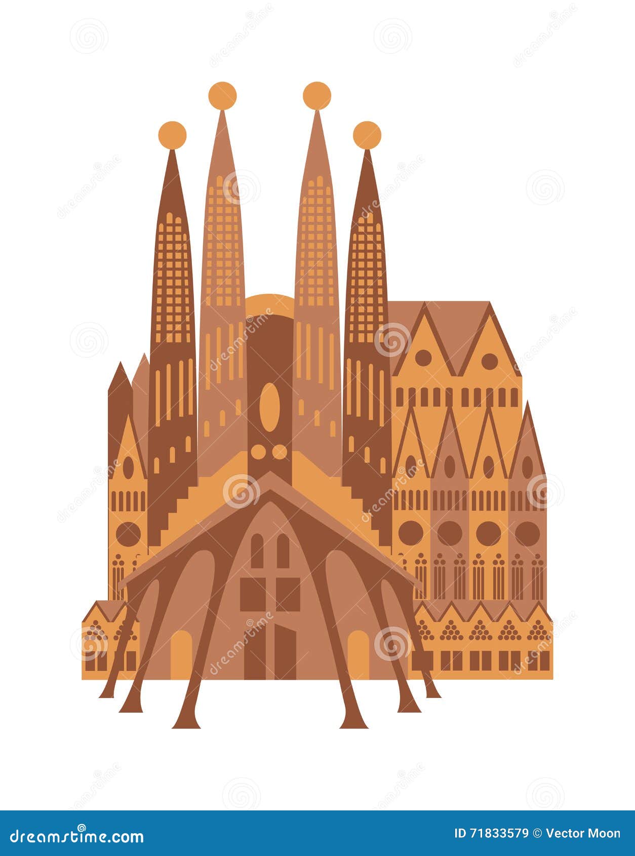 Ejemplo Español Del Vector De La Catedral Ilustración del Vector ...