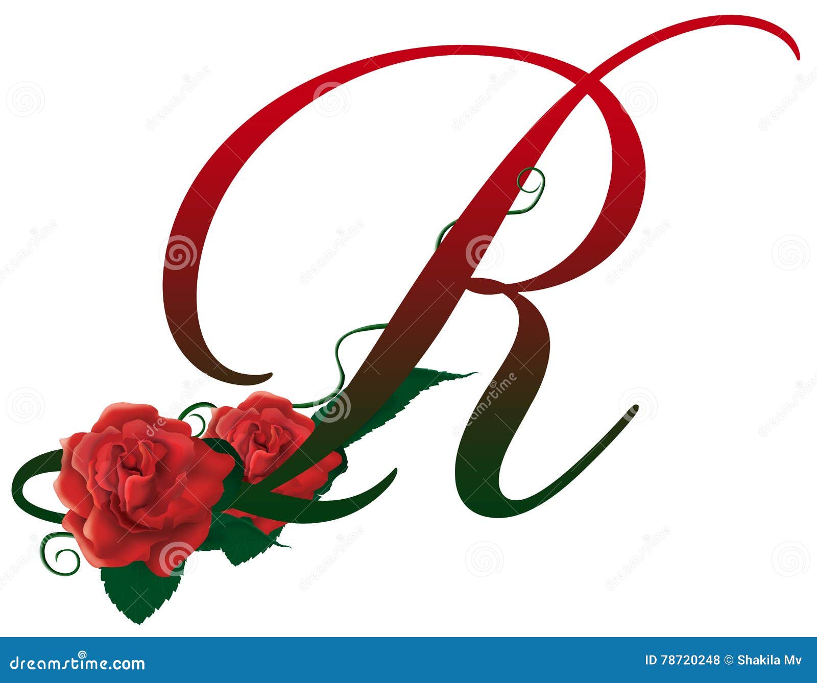 Ejemplo Floral Rojo De La Letra R Foto de archivo - Ilustración de ...