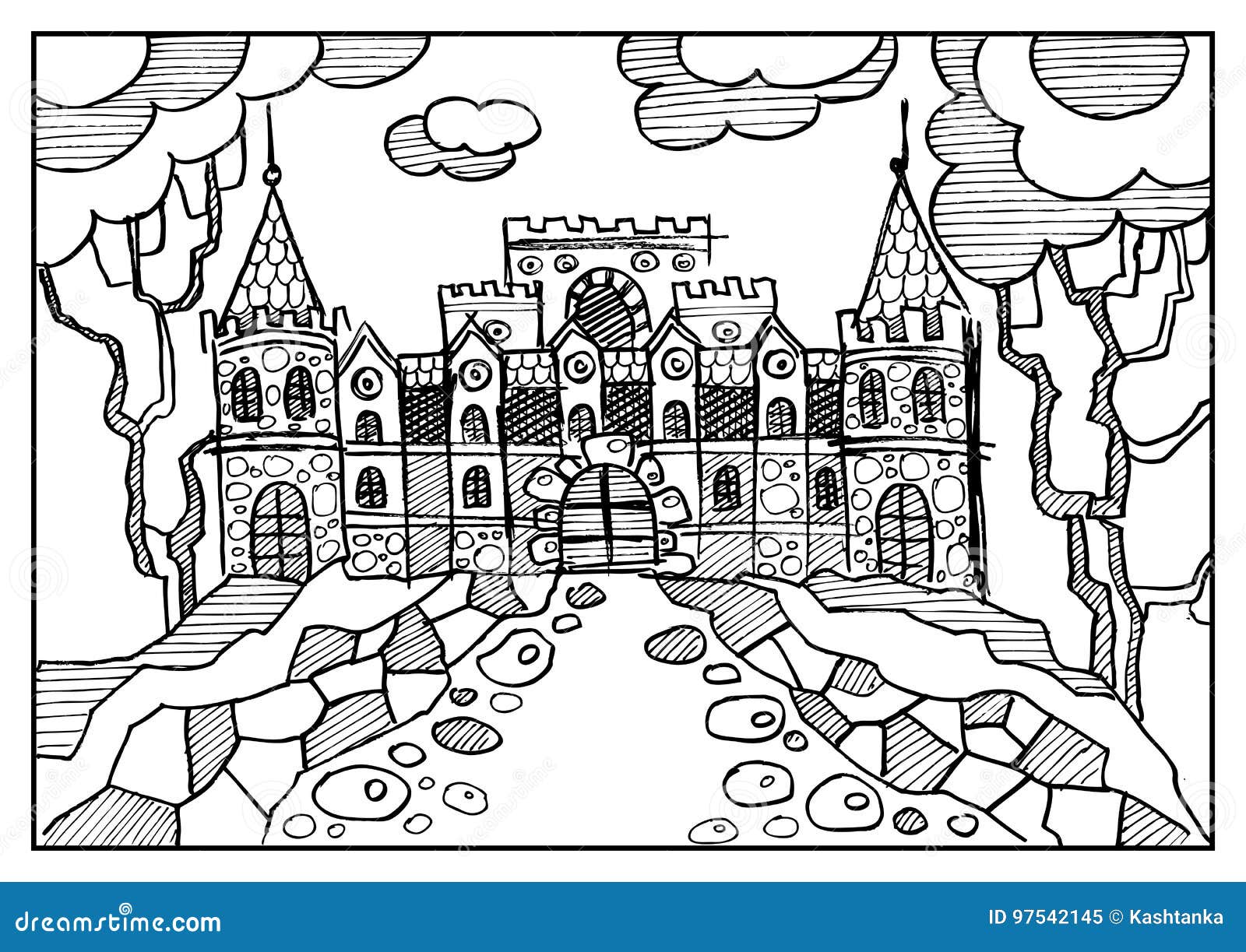 Ejemplo Gráfico Con El Castillo Abstracto 6 Ilustración del Vector ...