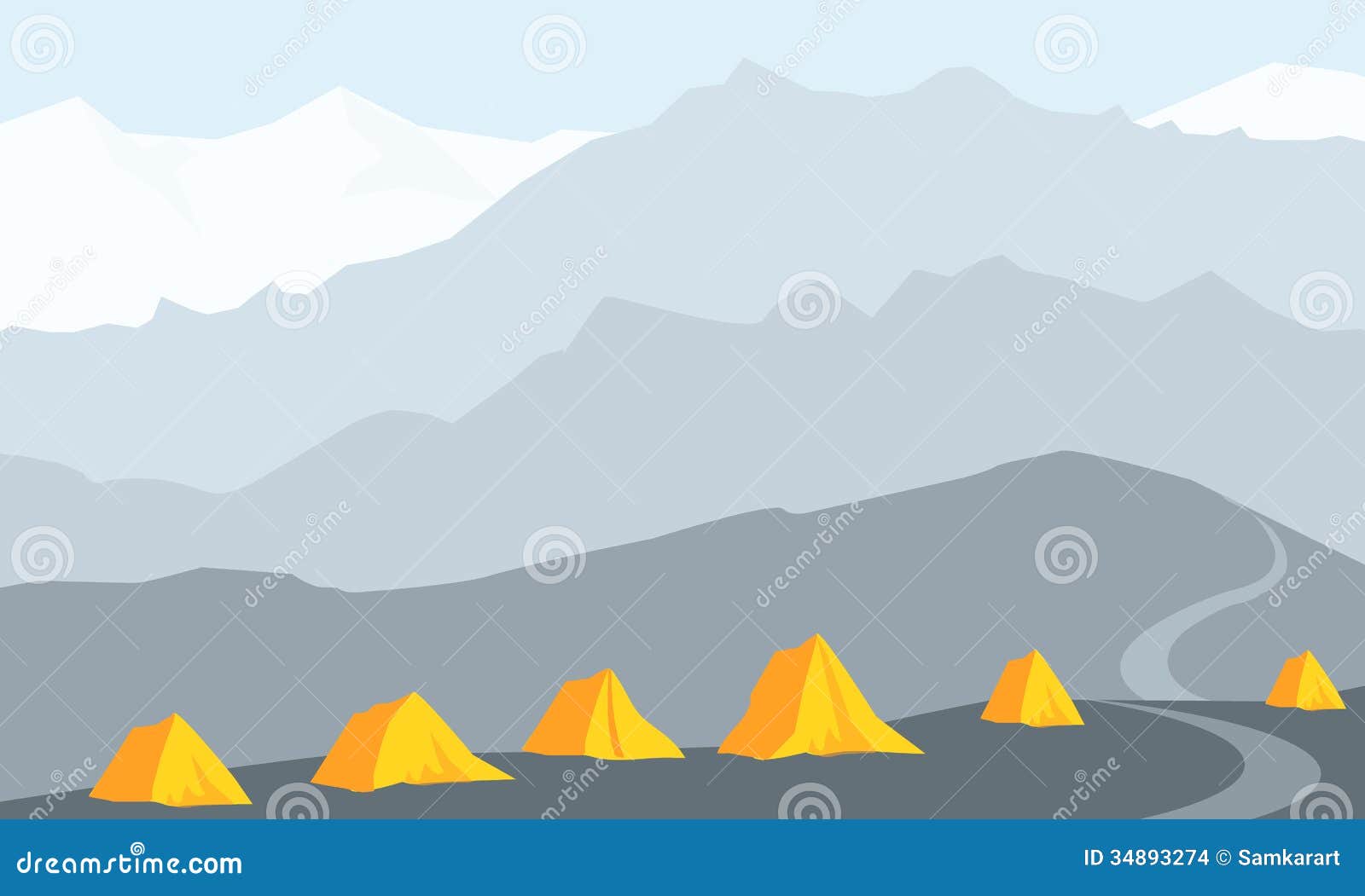 Ejemplo Himalayan Del Vector Del Campo Bajo Ilustración del Vector ...