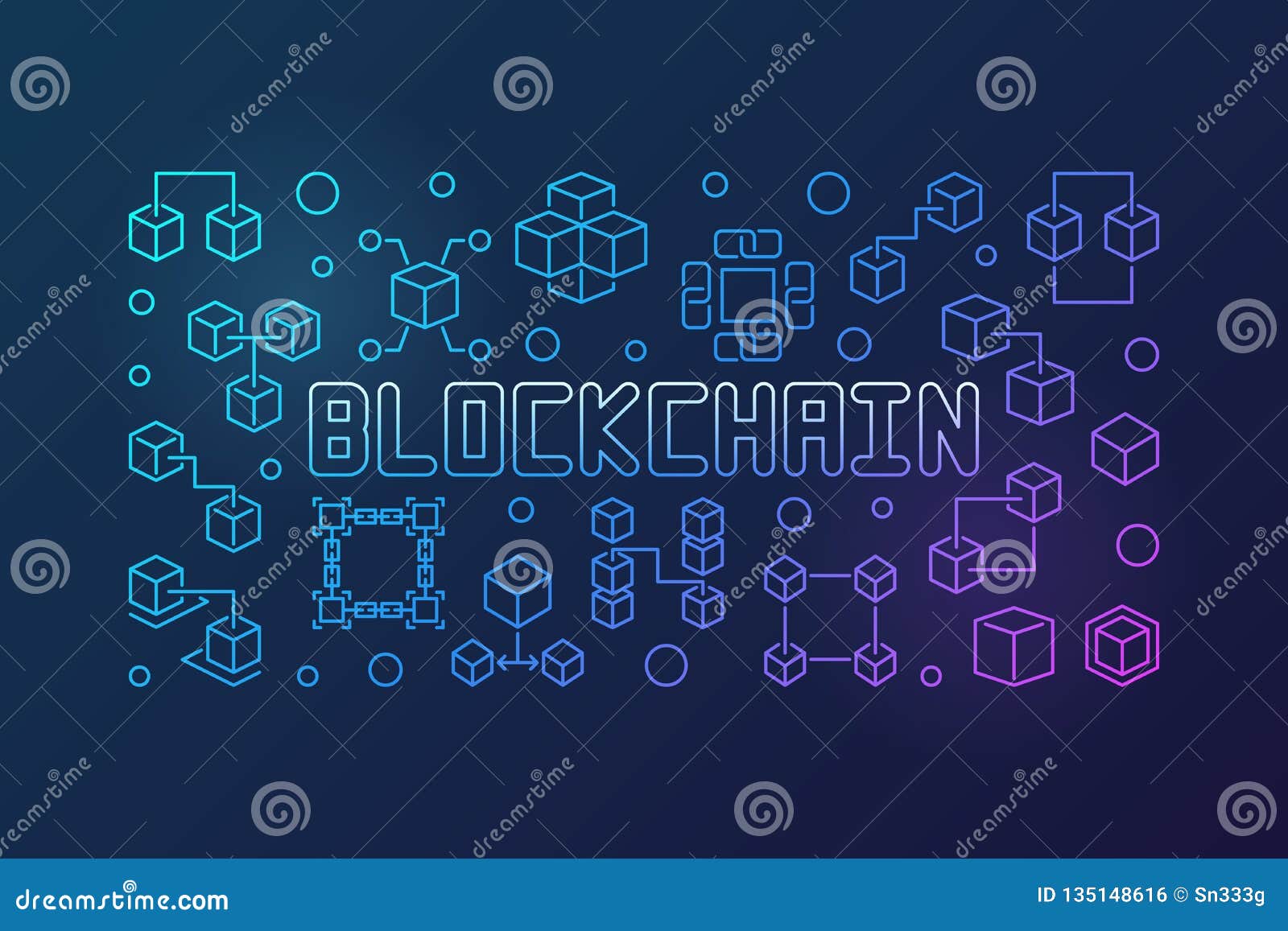 Ejemplo Horizontal Del Esquema Brillante Crypto Del Vector De ...