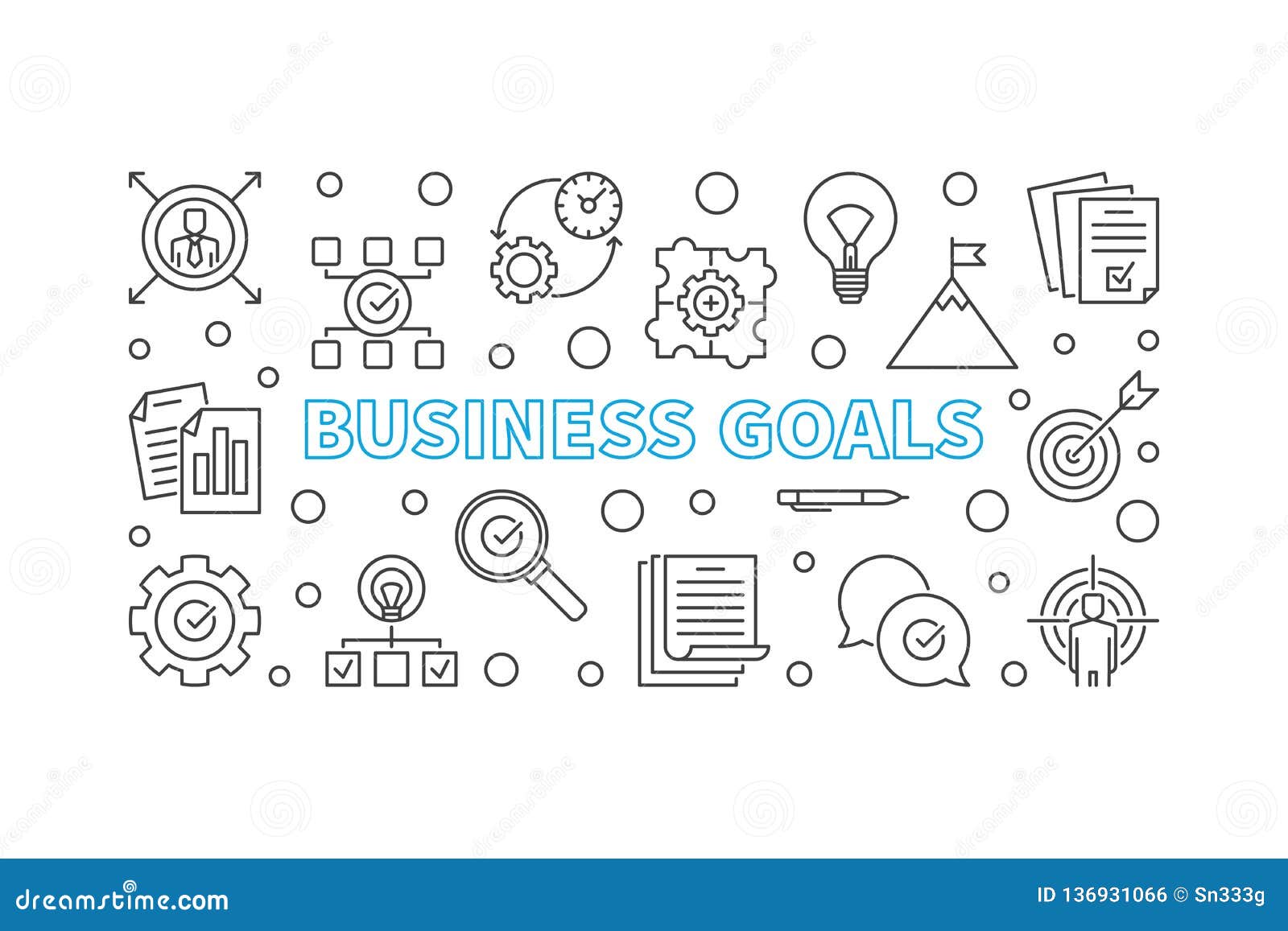 Ejemplo Horizontal Del Vector Del Esquema De Las Metas De Negocio ...