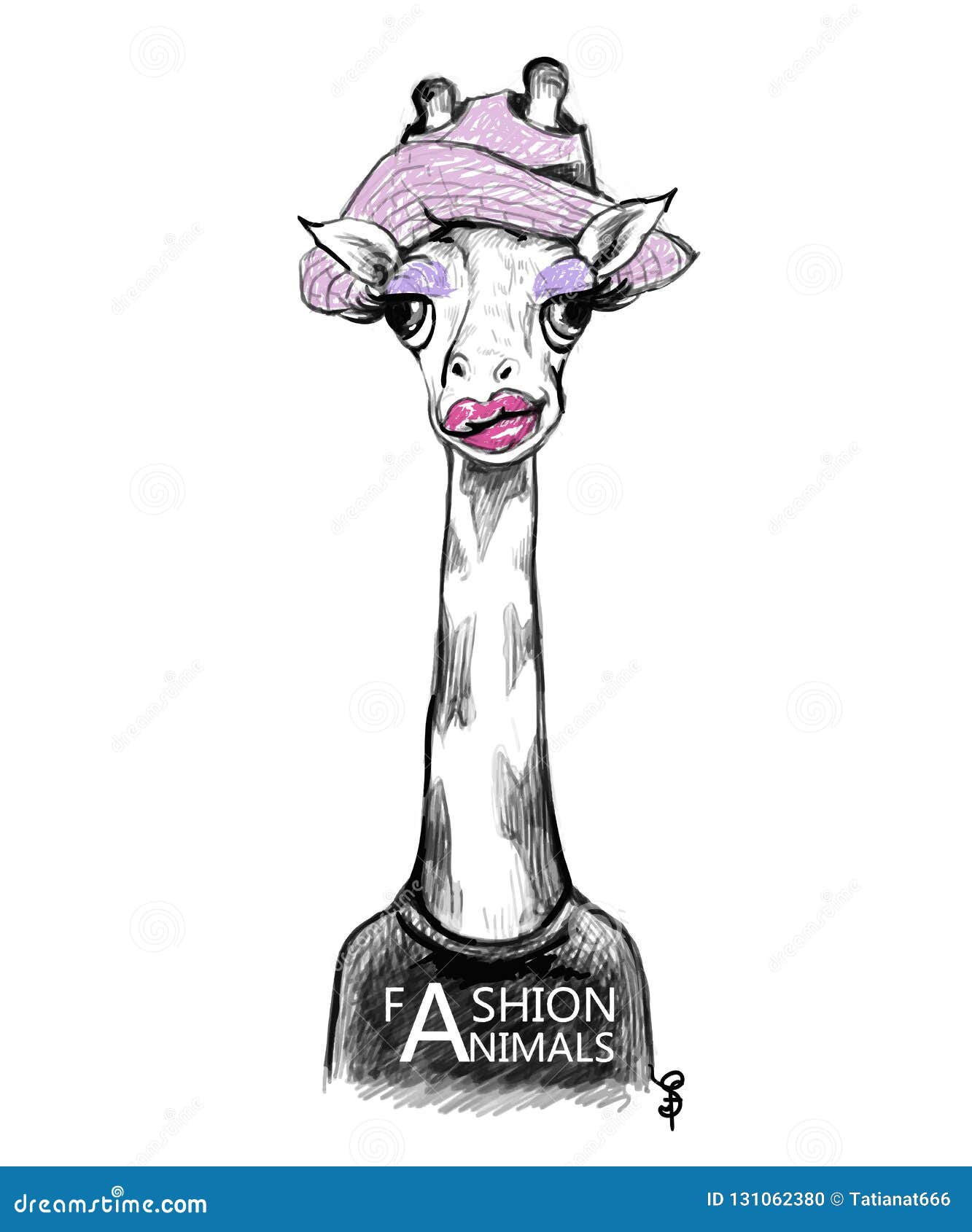 Ejemplo Humoristic Del Vector De La Jirafa De La Moda Ilustración del ...