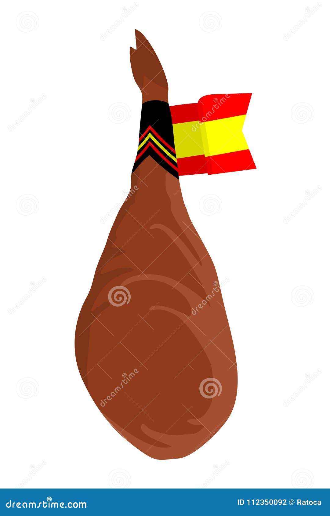 Ejemplo ibérico del jamón ilustración del vector. Ilustración de hambriento - 112350092