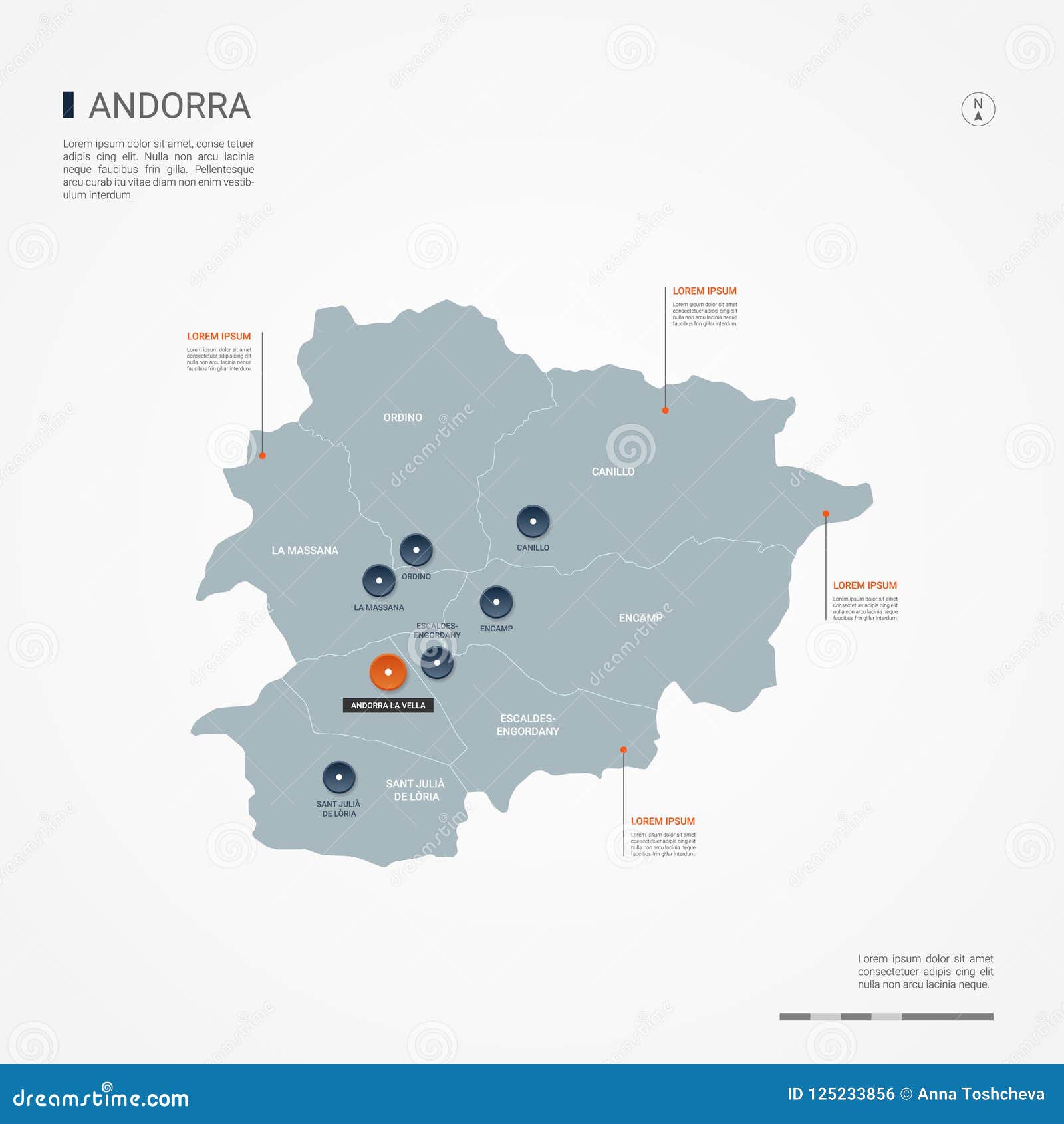 Ejemplo Infographic Del Vector Del Mapa De Andorra Ilustración del ...