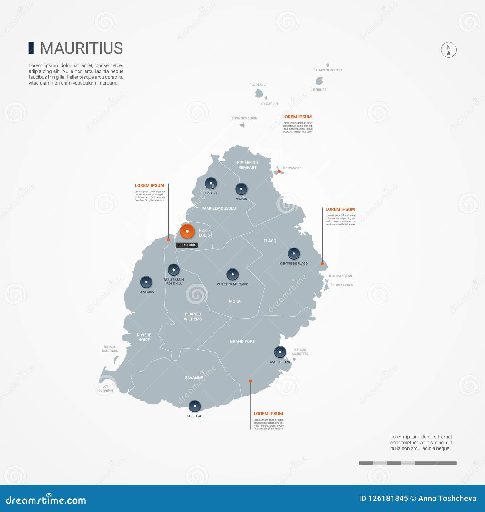 Ejemplo Infographic Del Vector Del Mapa De Mauricio Ilustración del ...