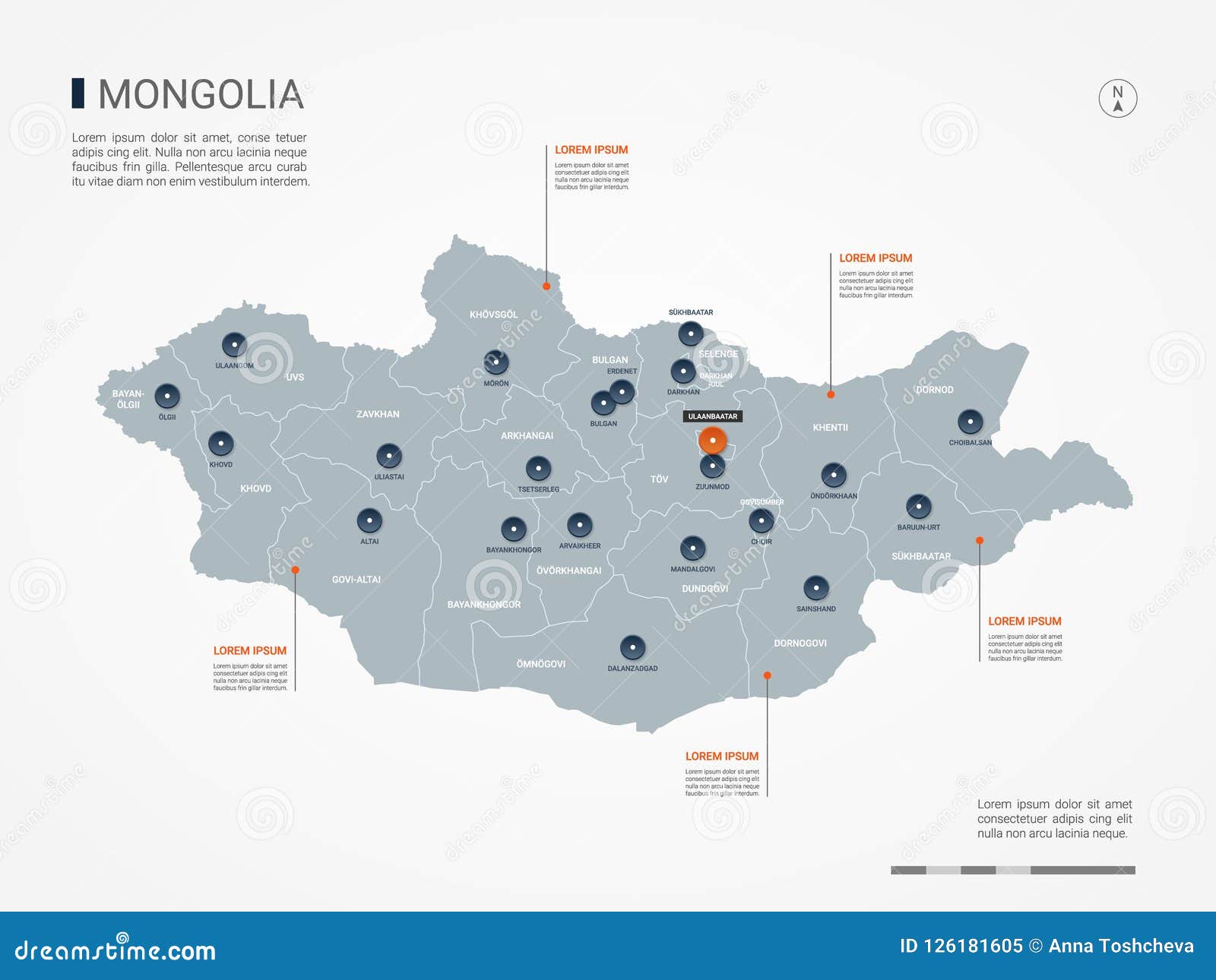 Ejemplo Infographic Del Vector Del Mapa De Mongolia Ilustración del ...