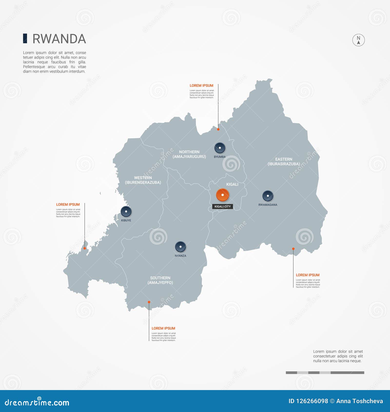 Ejemplo Infographic Del Vector Del Mapa De Rwanda Ilustración del ...