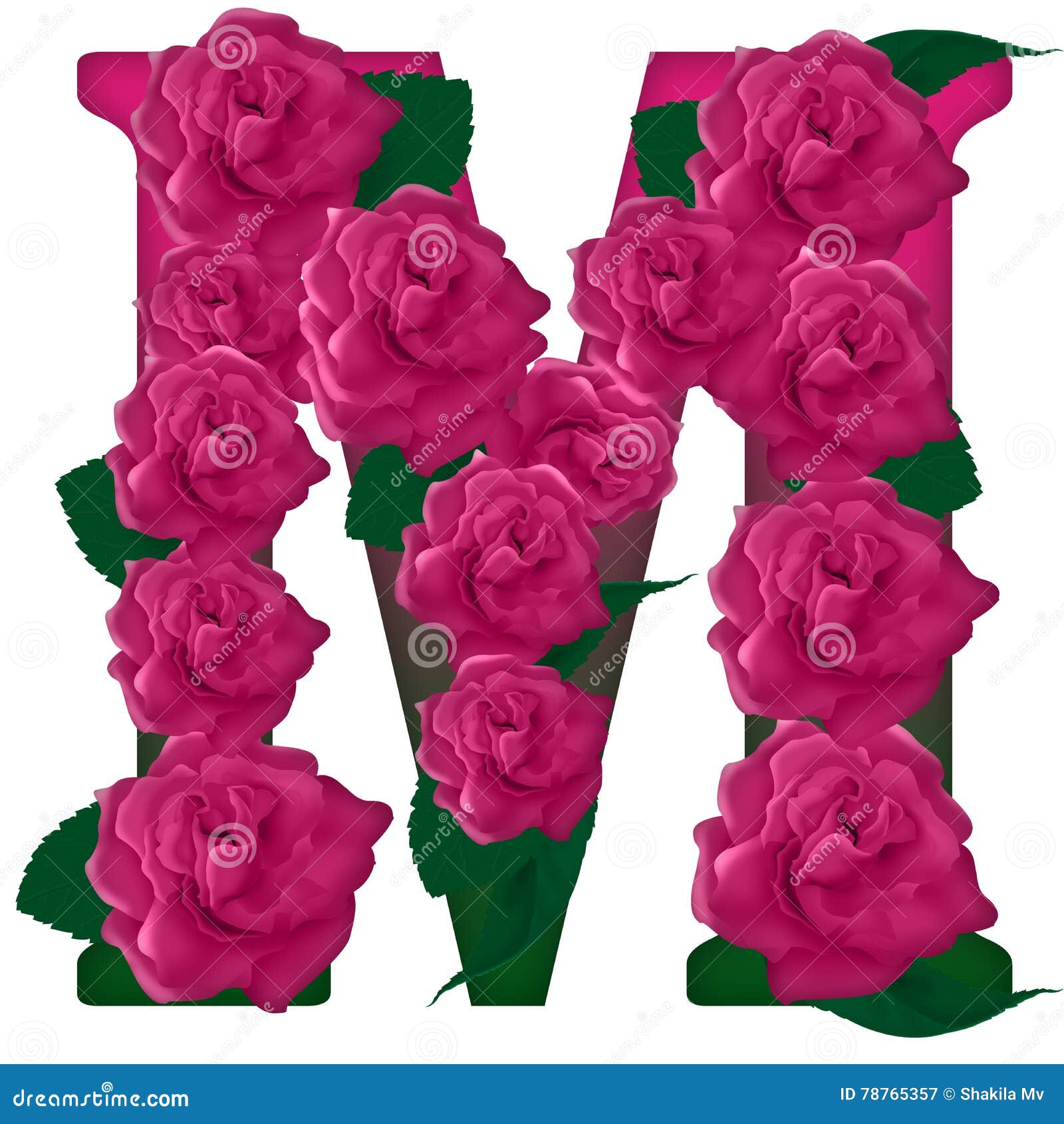 Ejemplo Lindo De La Flor De La Letra M Imagen de archivo - Ilustración ...