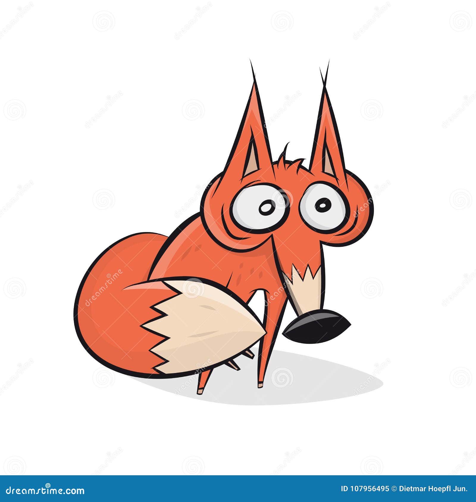 Ejemplo loco del zorro ilustración del vector. Ilustración de sentada ...