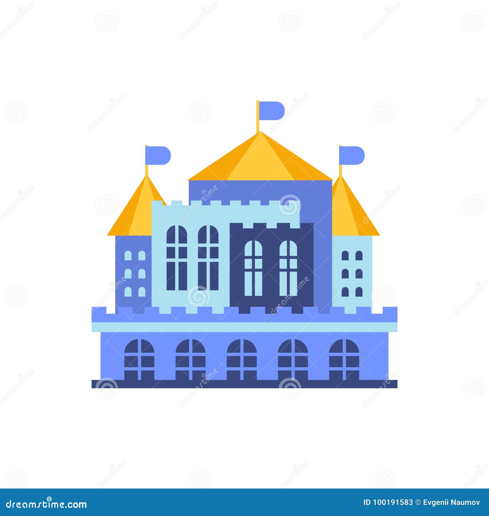 Ejemplo Majestuoso Azul Del Vector Del Edificio Del Palacio Ilustración ...