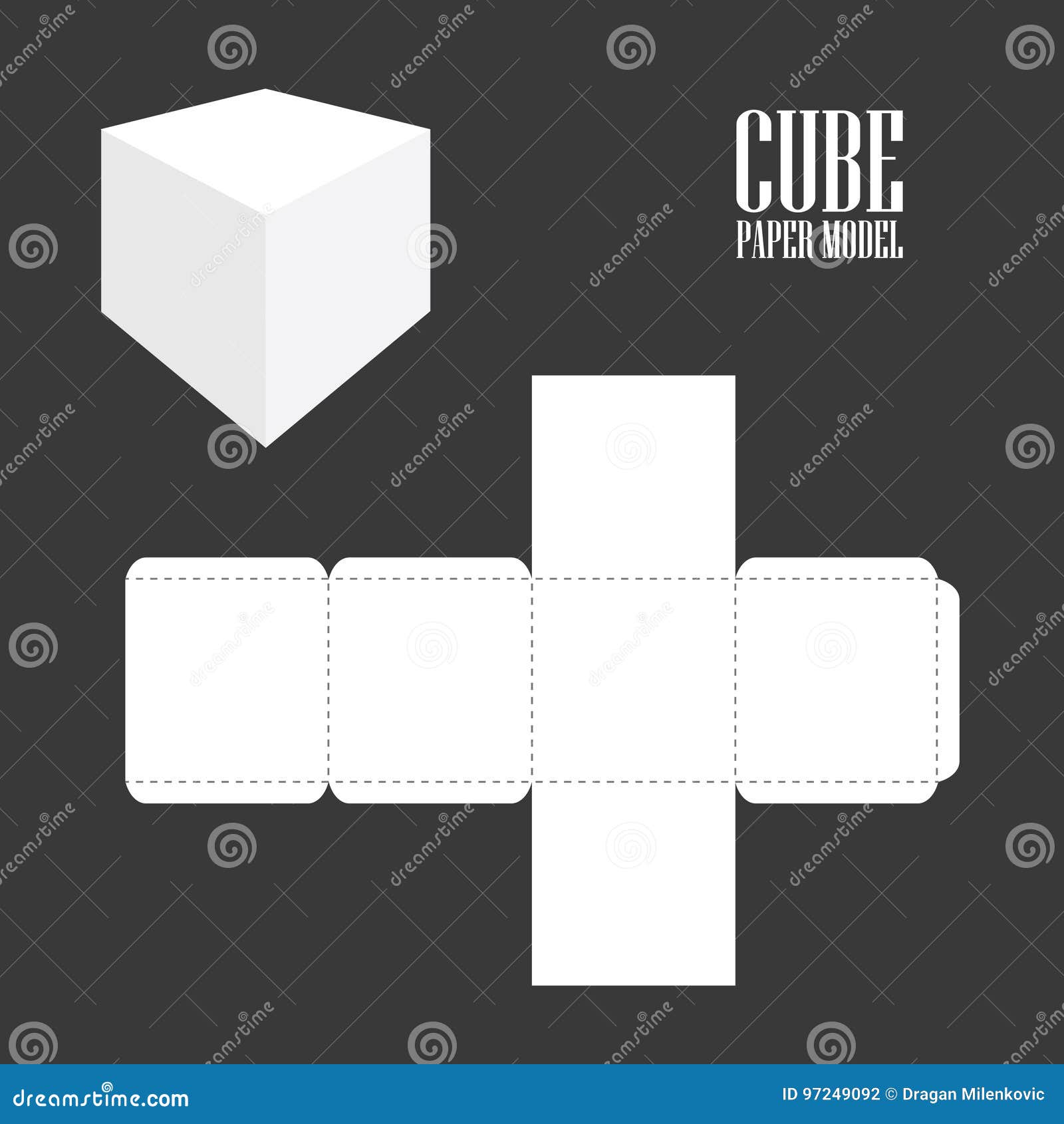 Ejemplo Modelo De Papel Del Cubo Ilustración del Vector - Ilustración ...