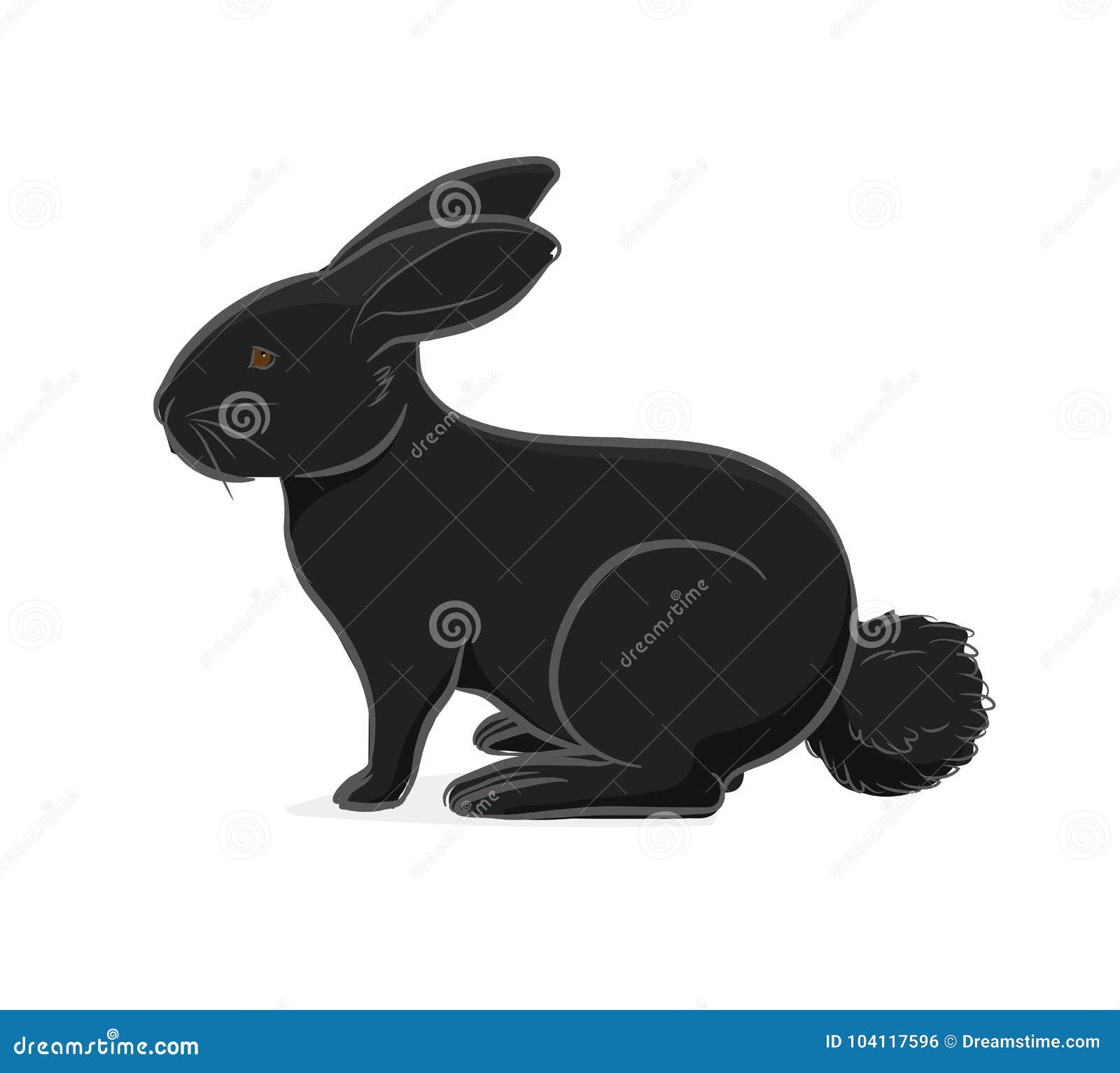 Ejemplo Negro Del Vector Del Conejo Ilustración del Vector ...