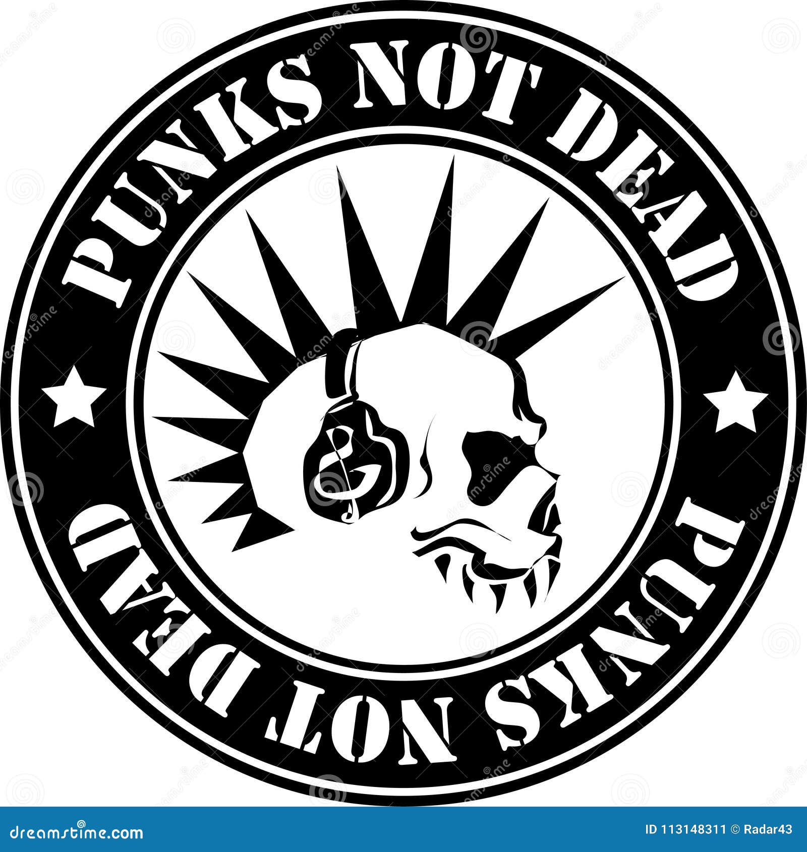 Ejemplo No Muerto Del Vector Del Punky Del Emblema Ilustración del ...