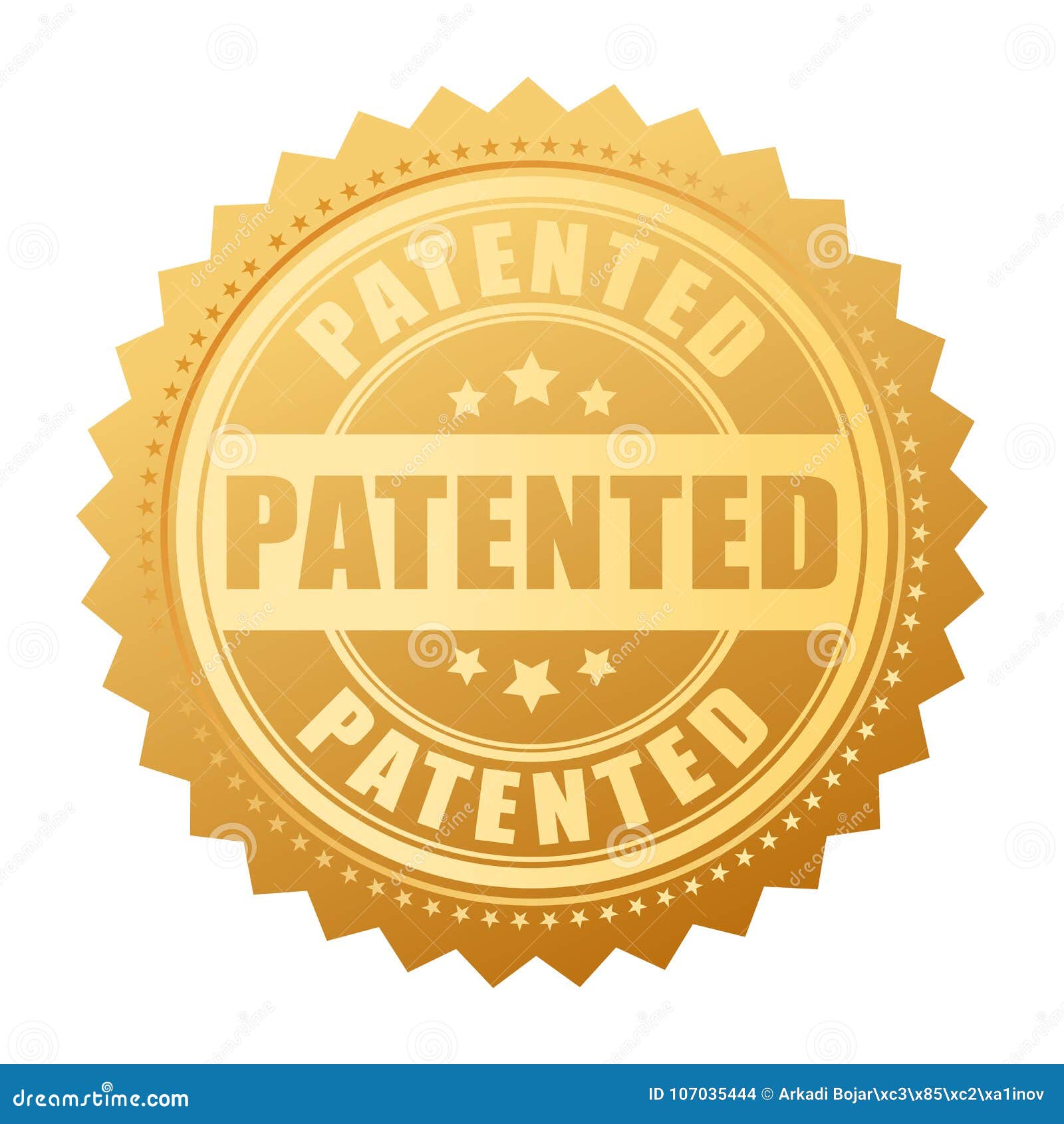 Ejemplo Patentado Oro Del Vector Del Sello Ilustración del Vector ...