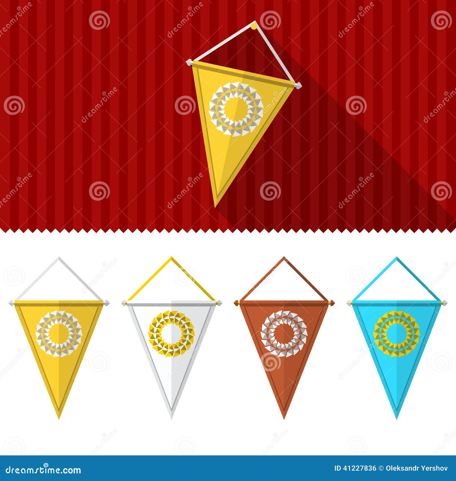 Ejemplo Plano De Banderines Triangulares Ilustración del Vector ...