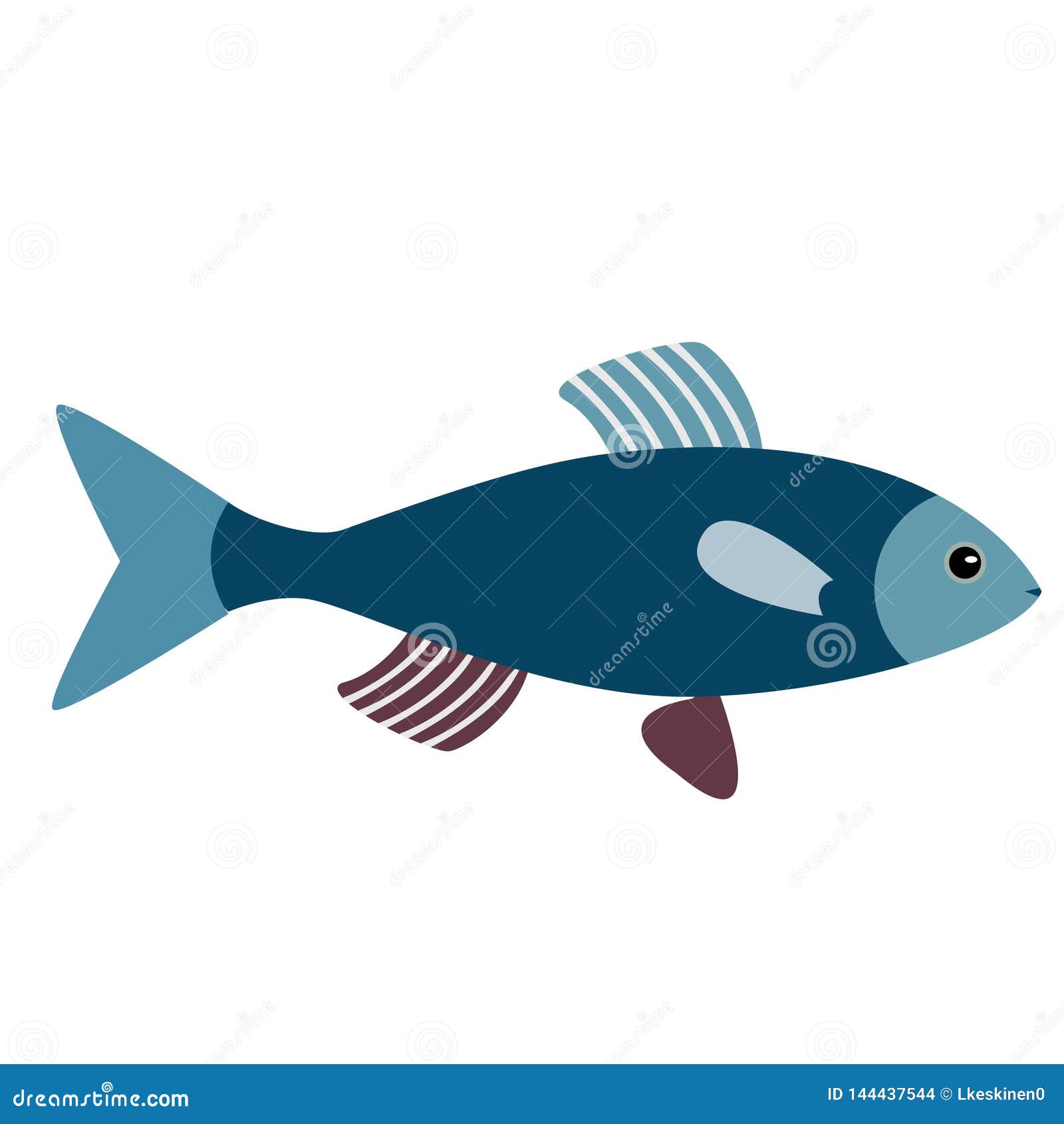 Ejemplo Plano De Los Pescados Azules Ilustración del Vector ...