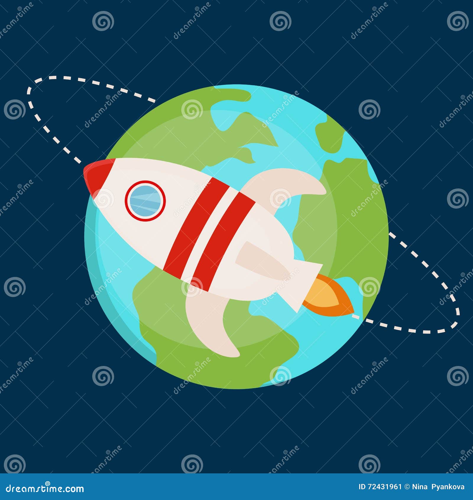 Ejemplo Plano Del Cohete De Espacio De Vector Ilustración del Vector ...